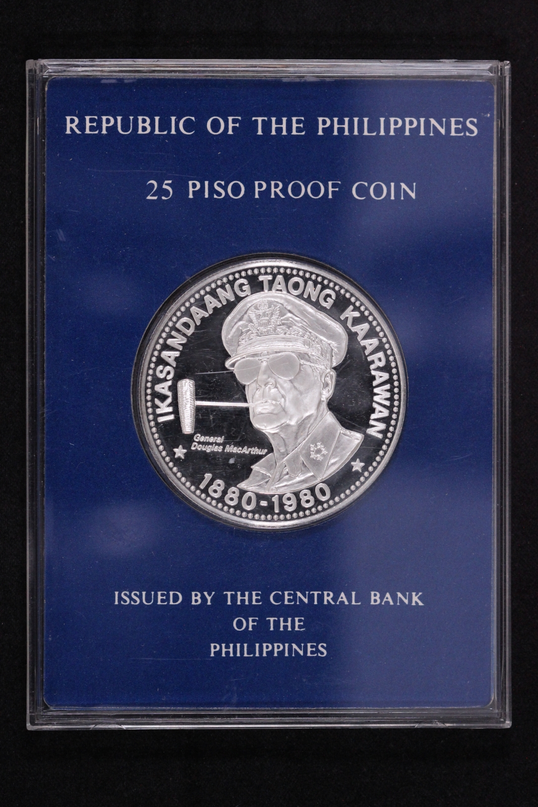 Philippines 1980 25 Piso 100th Anniv. Gen. Douglas MacArthur Silver Proof Coin - Imperial ...