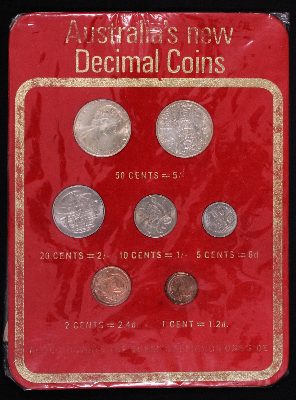 Australia 1966 New Decimal Coins Bank Display Board - Imperial Numismatics