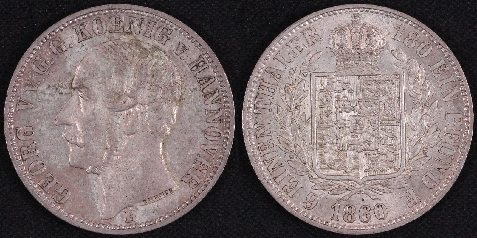 German States - Hannover 1860-B 1/6 Vereinsthaler KM# 238 World Silver ...