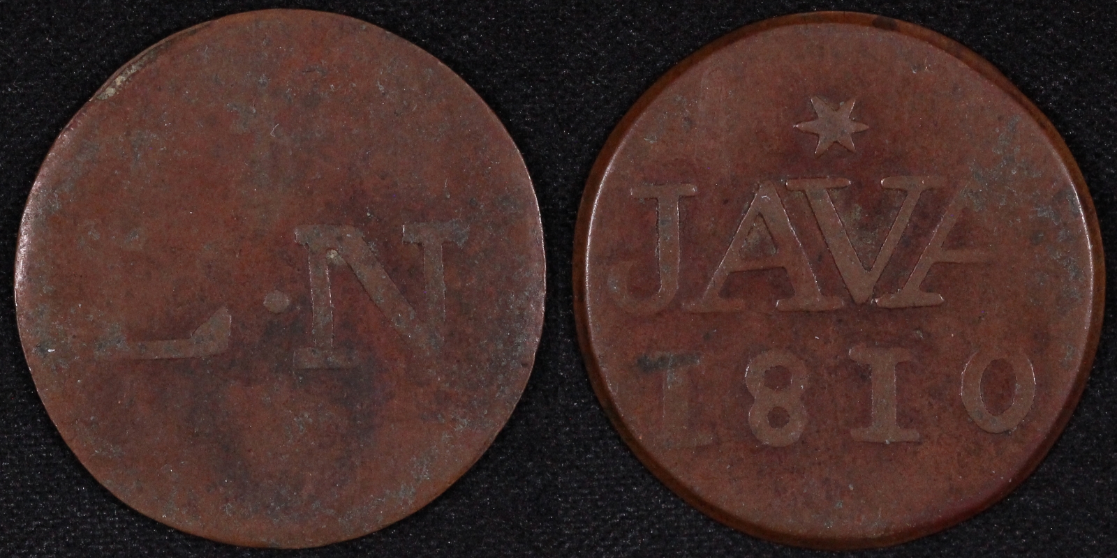 Netherlands East Indies-Java 1810 1 Duit KM# 223 Louis Napoleon World ...