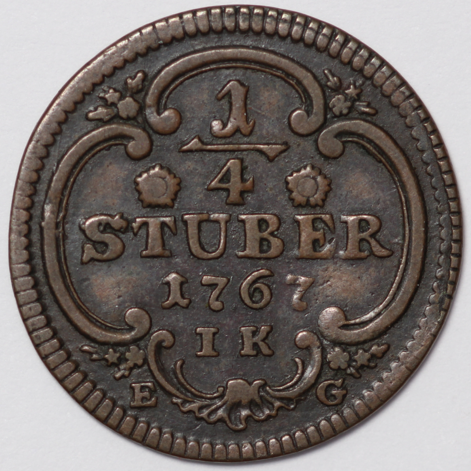 German States Cologne 1767 EG-IK 1/4 Stuber KM# 161 World Copper Coin ...