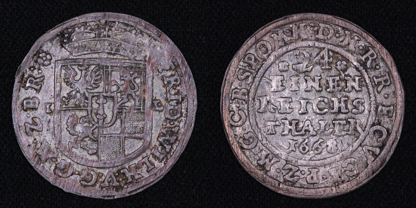German States Brandenburg 1668-IL 1/24 Thaler KM# 388 World Silver Coin ...