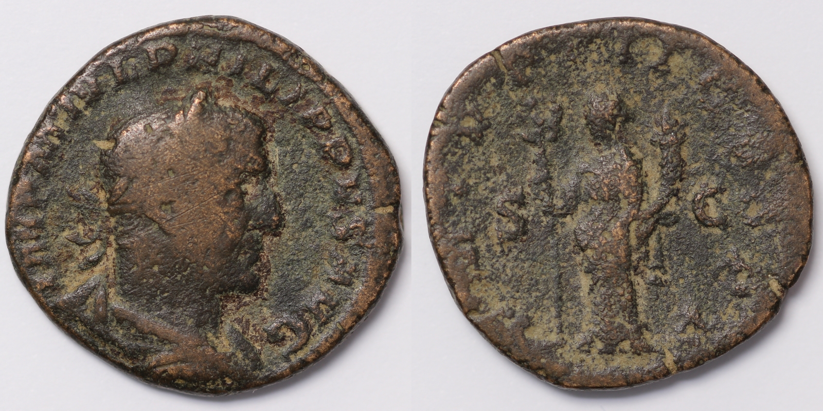 Ancient Roman Imperial Coin Philip I AD 246 AE As Rome Mint Felicitas ...