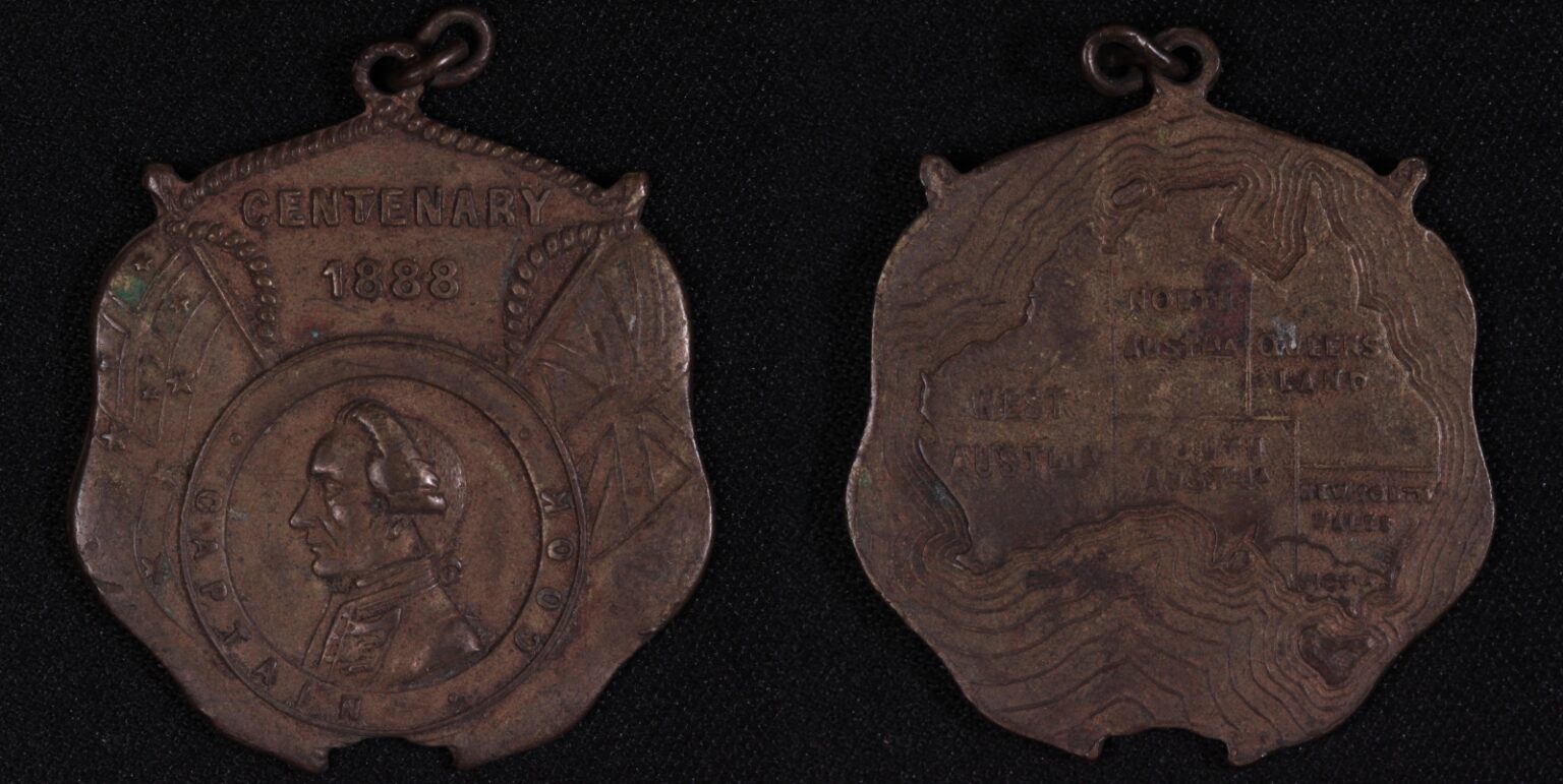 Australia 1888 Captain Cook Centenary Gilded Bronze Medallion ...