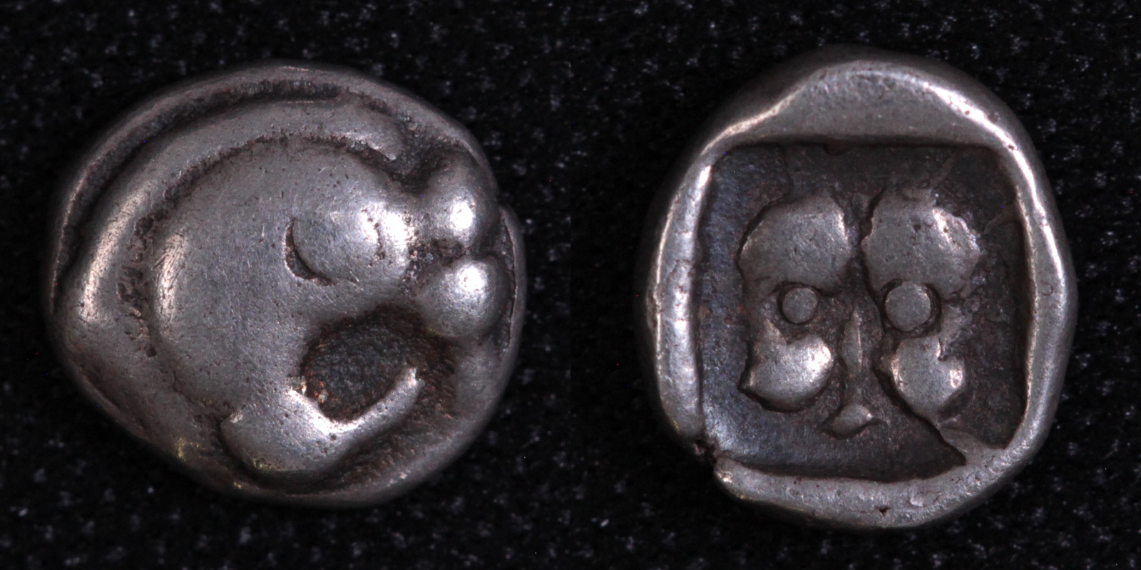 Ancient Greek Silver Coin Caria 500-450 BC Obol Lion Head/Lion-skin ...