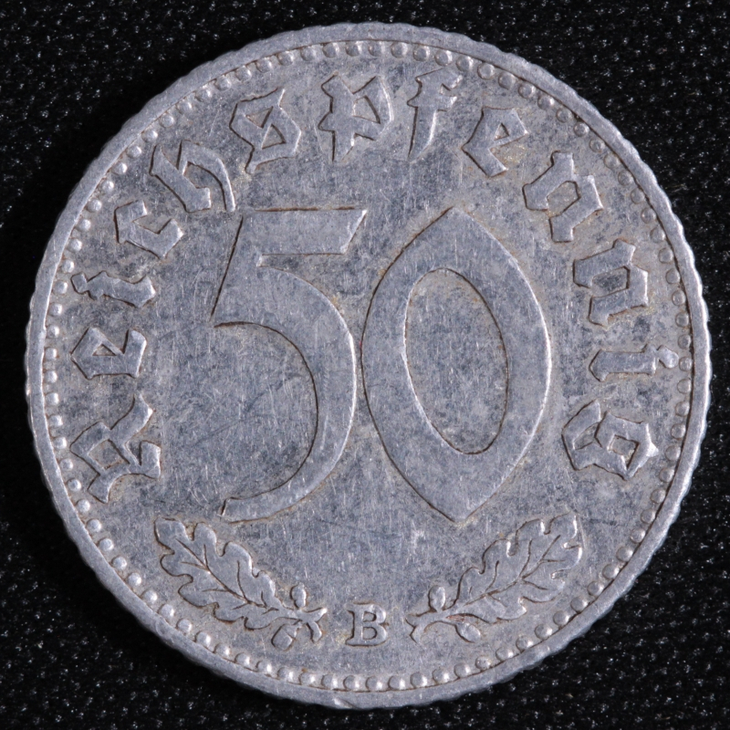 Germany Third Reich 1940-B 50 Reichspfennig KM#96 Vienna Mint Aluminium ...