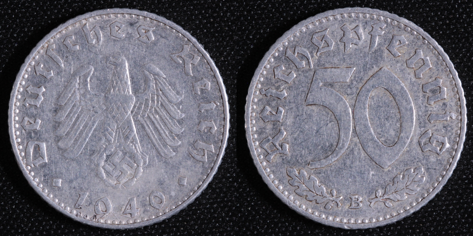 Germany Third Reich 1940-B 50 Reichspfennig KM#96 Vienna Mint Aluminium ...