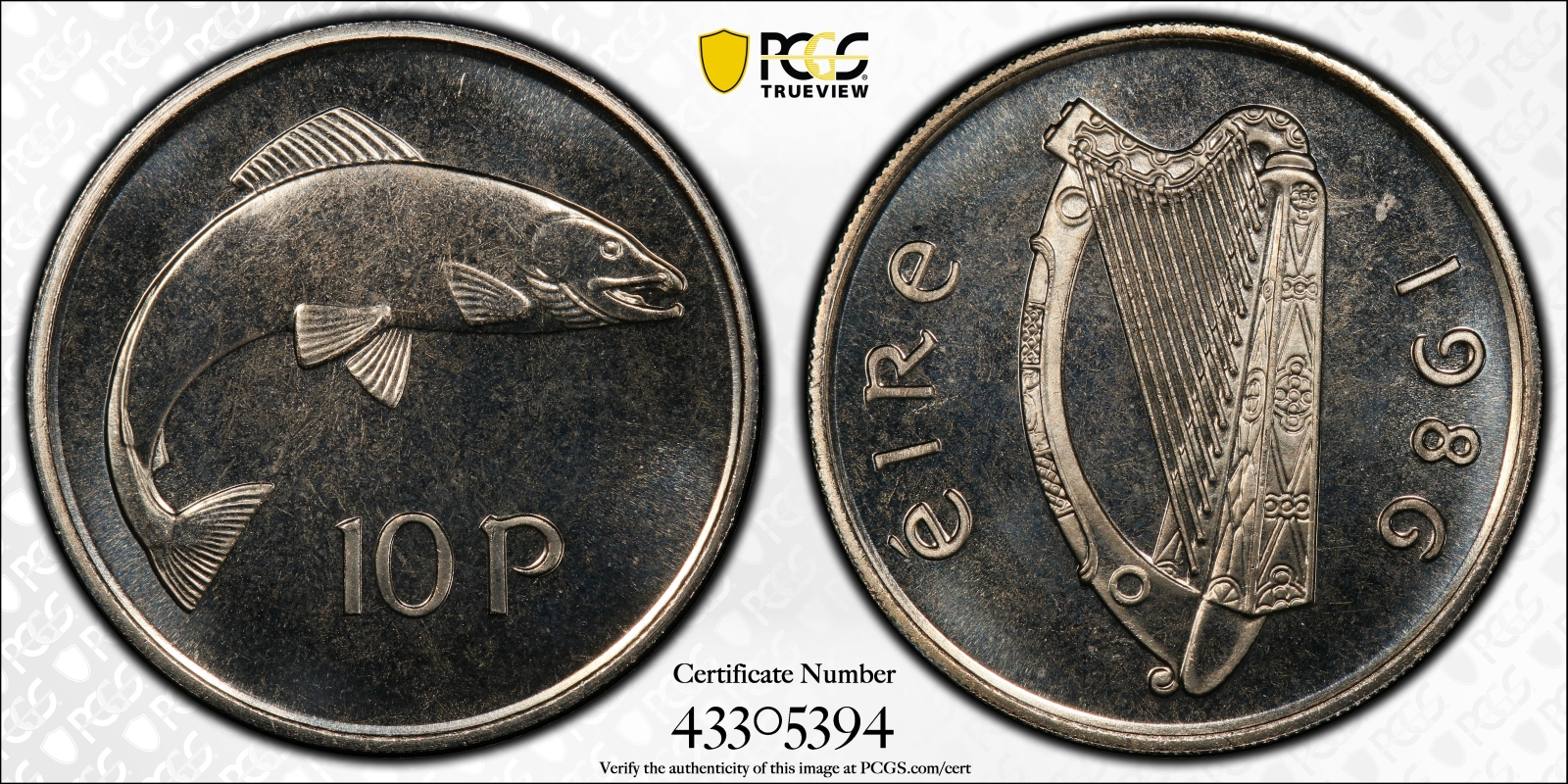 PCGS Graded MS67 Ireland Republic 1986 10p Uncirculated Coin - Scarce ...