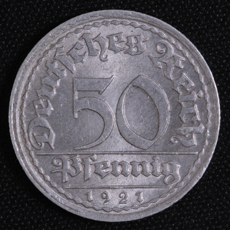 Germany Weimar Republic 1921-E 50 Pfennig KM#27 Aluminium Coin ...