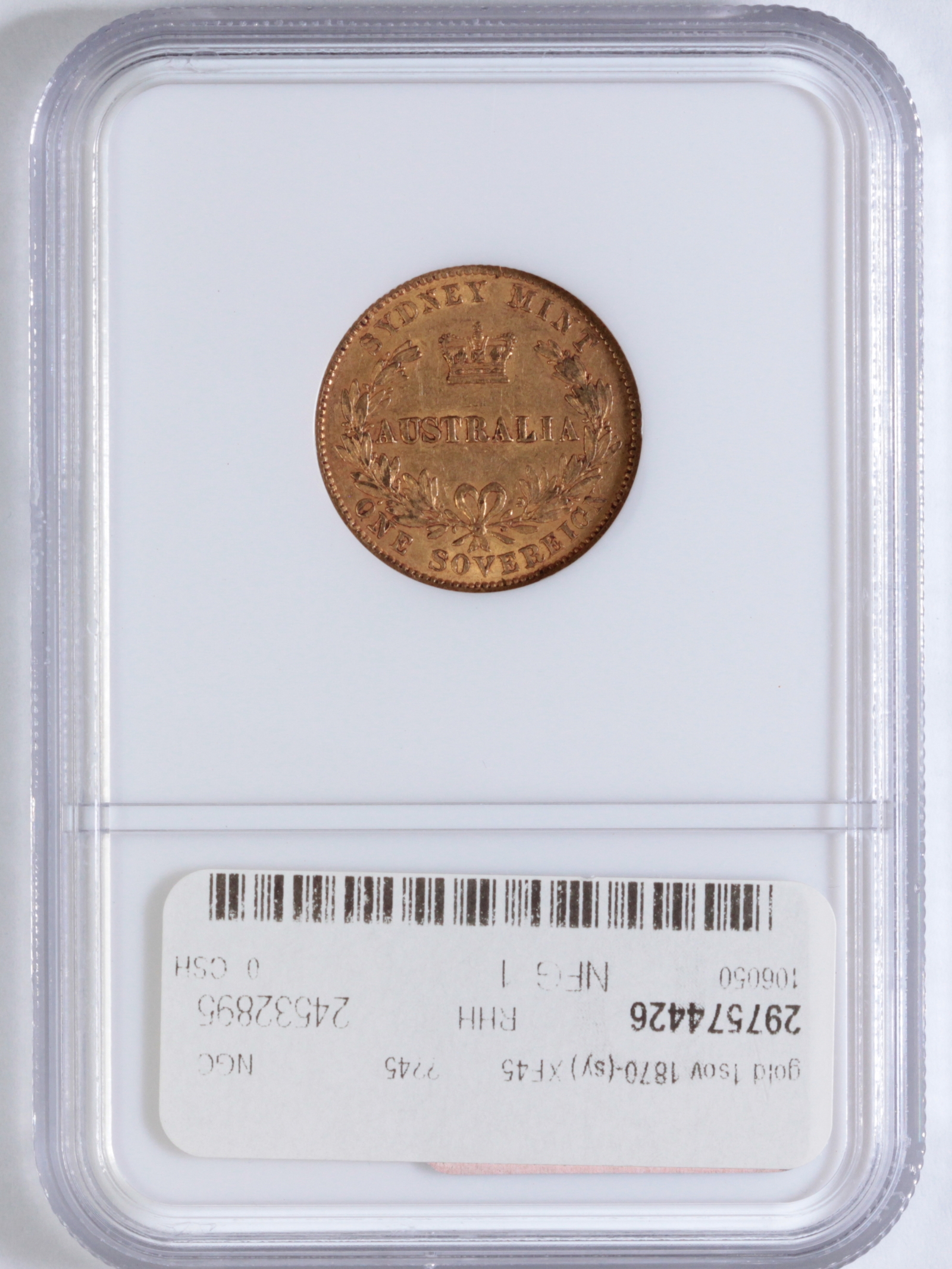 NGC Graded XF45 Australia 1870 Sydney Mint Sovereign Victoria Gold Coin - Imperial Numismatics