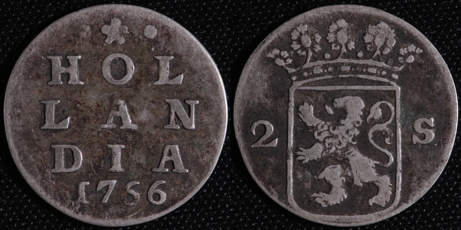 Netherlands Holland (Dutch Republic) 1766 2 Stuivers KM#48 World Silver ...