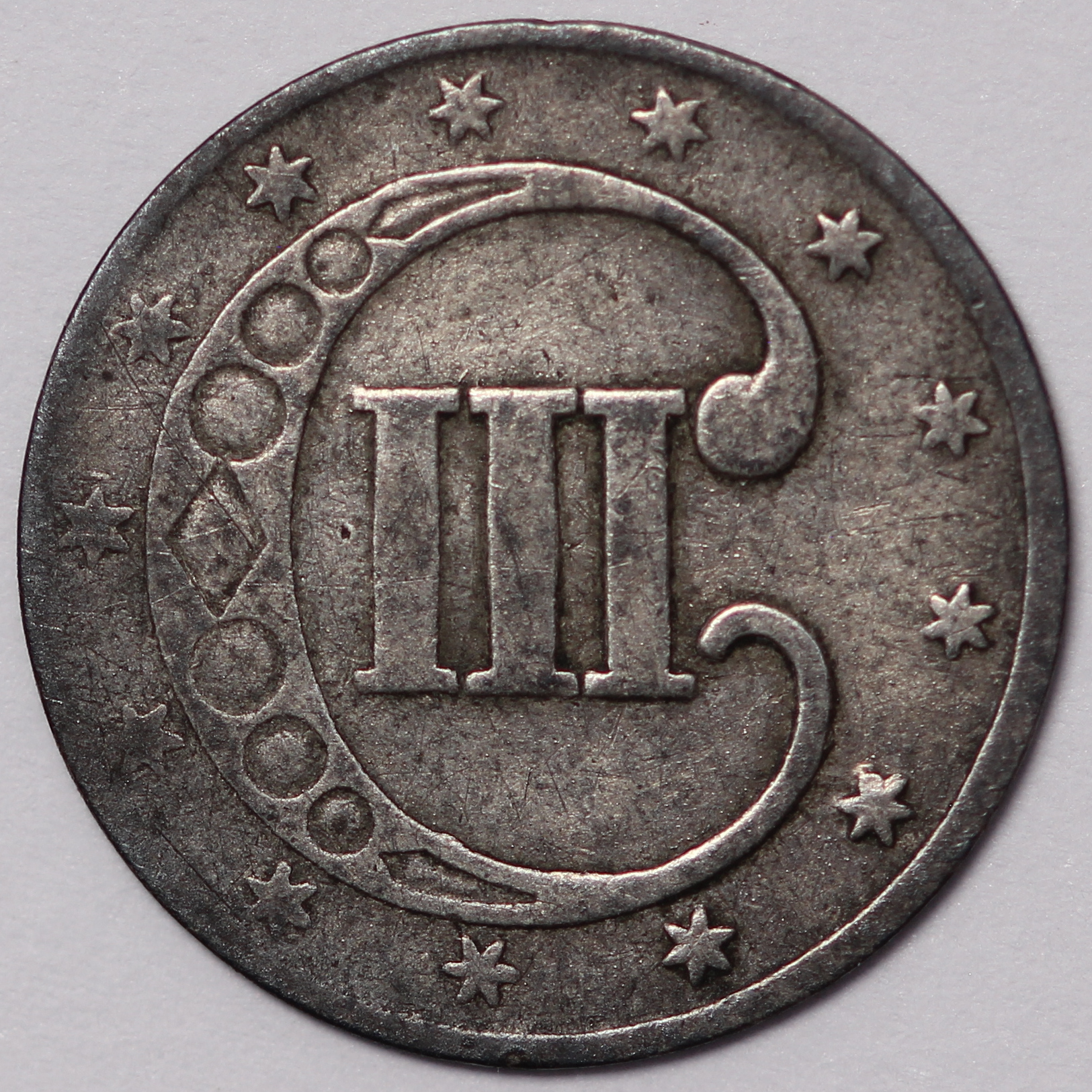 United States USA 1852 Three Cent (Trime) 3CS Silver Coin - Imperial ...