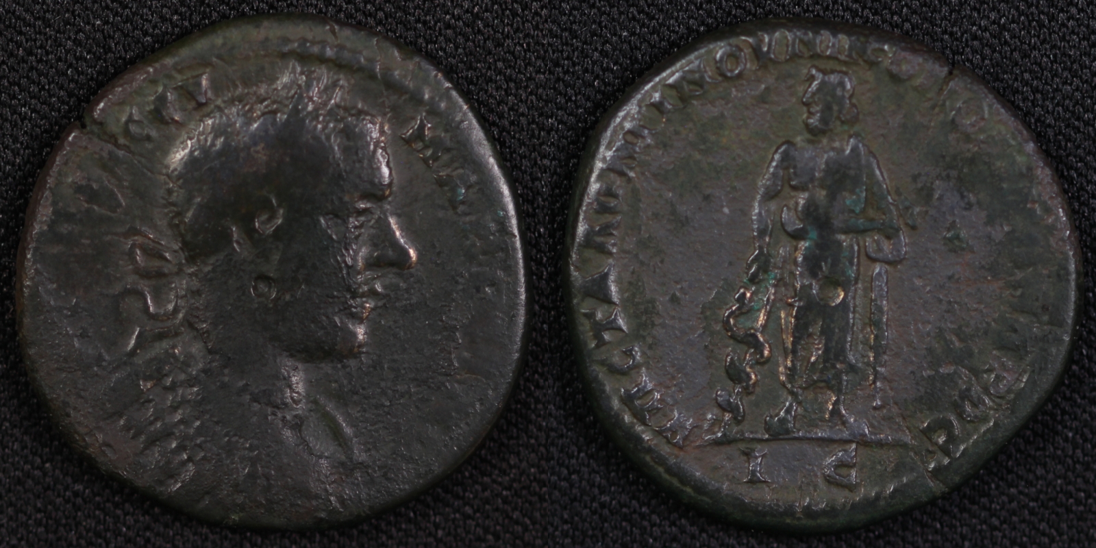 Ancient Roman Provincial Coin Macrinus Nicopolis AD 217-218 Æ Asklepios ...