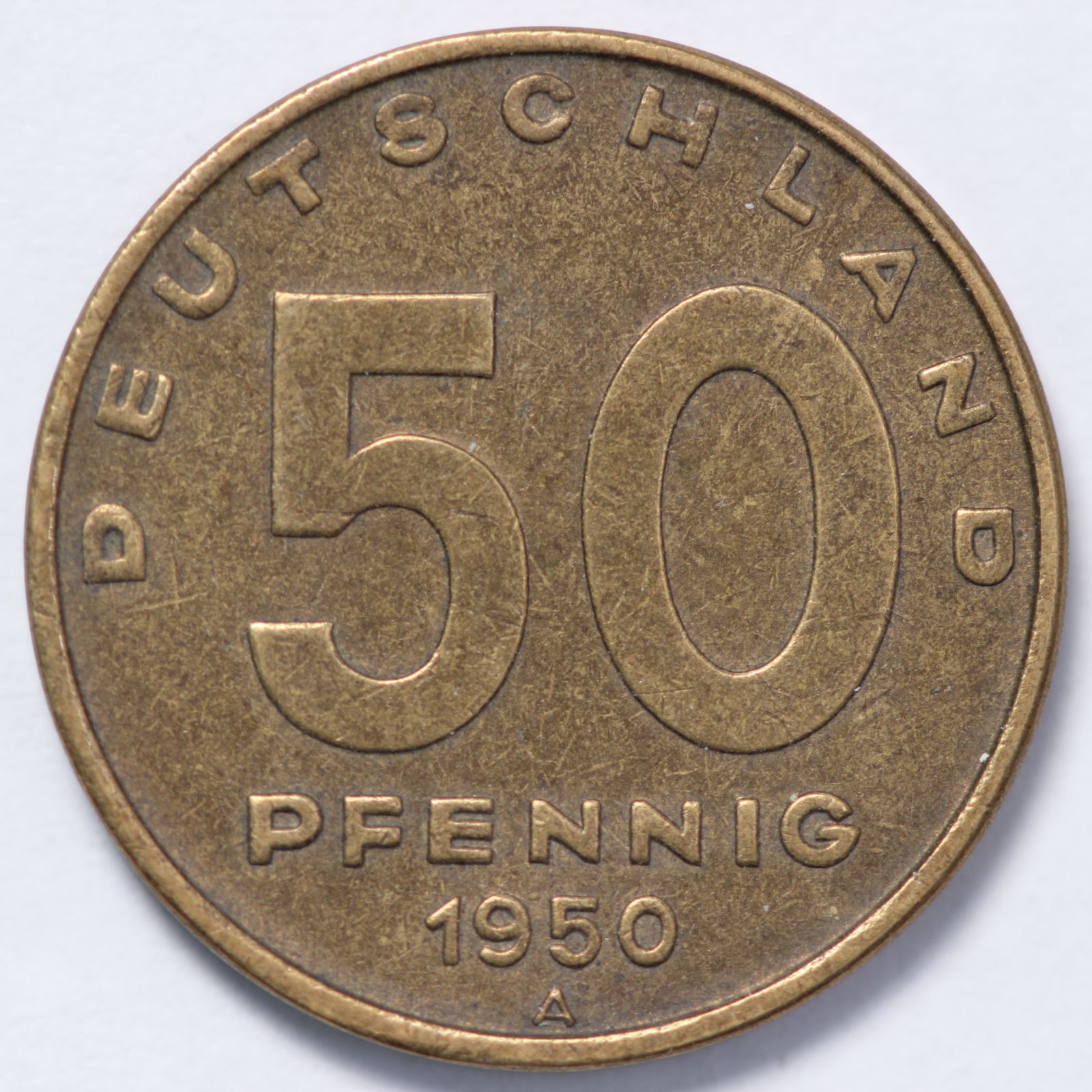 Germany Democratic Republic 1950A 50 Pfennig KM-4 Factory & Plowcart ...