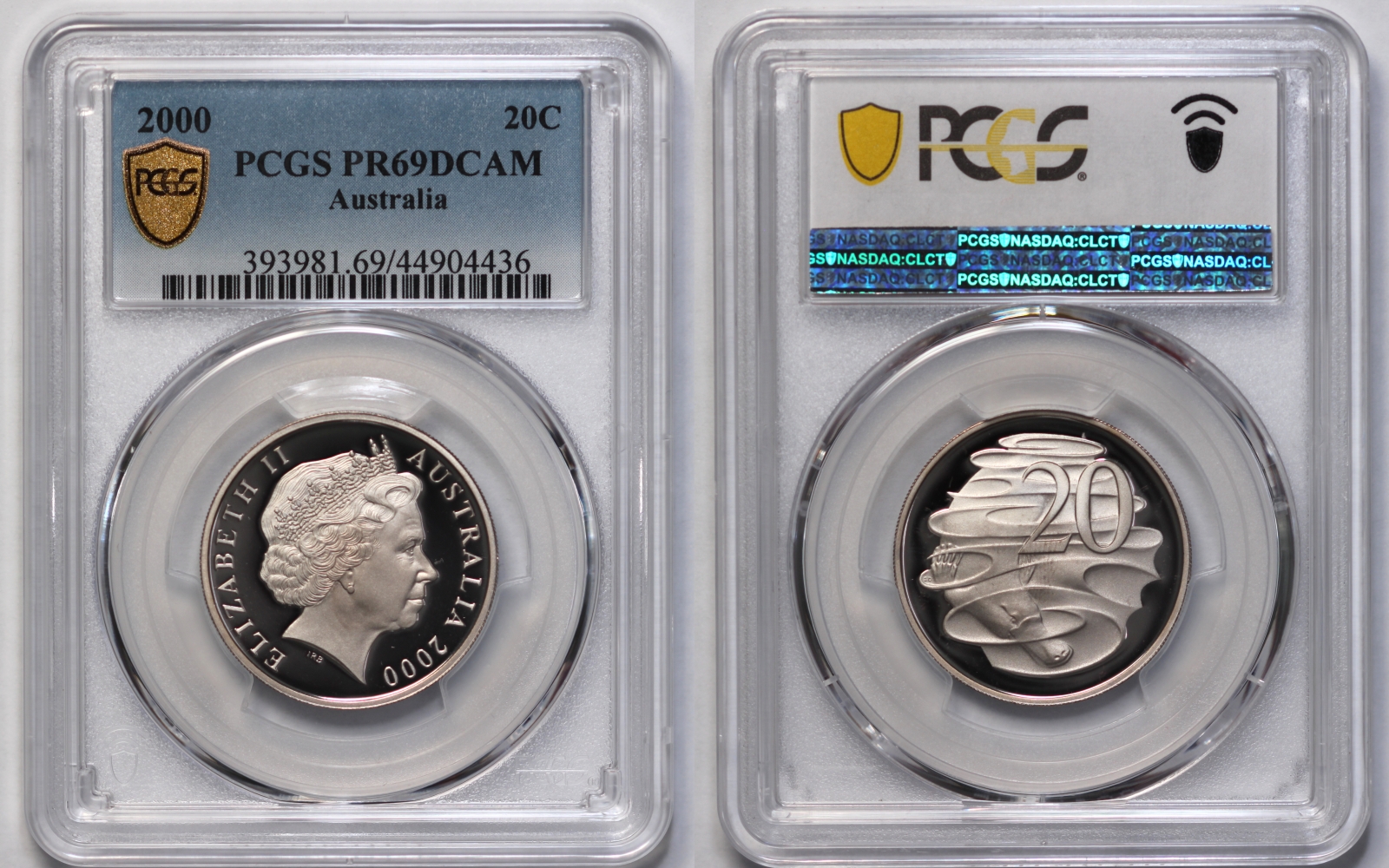PCGS Graded PR69DCAM - Australia 2000 Twenty Cents 20C Proof Deep Cameo ...