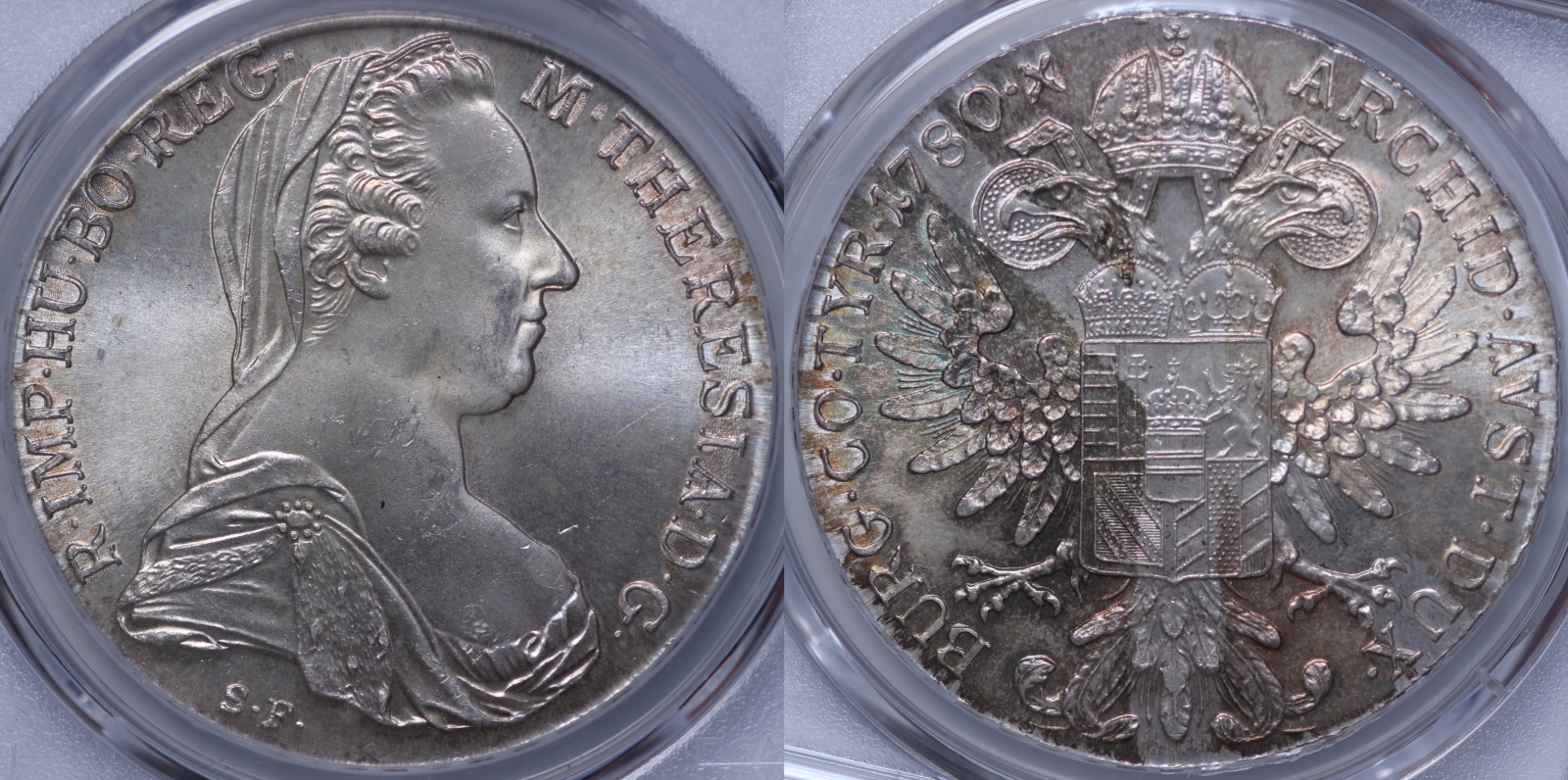 PCGS Graded MS64 - Austria "1780"-S.F. Thaler Modern Restrike Unc Silver Coin - Imperial Numismatics