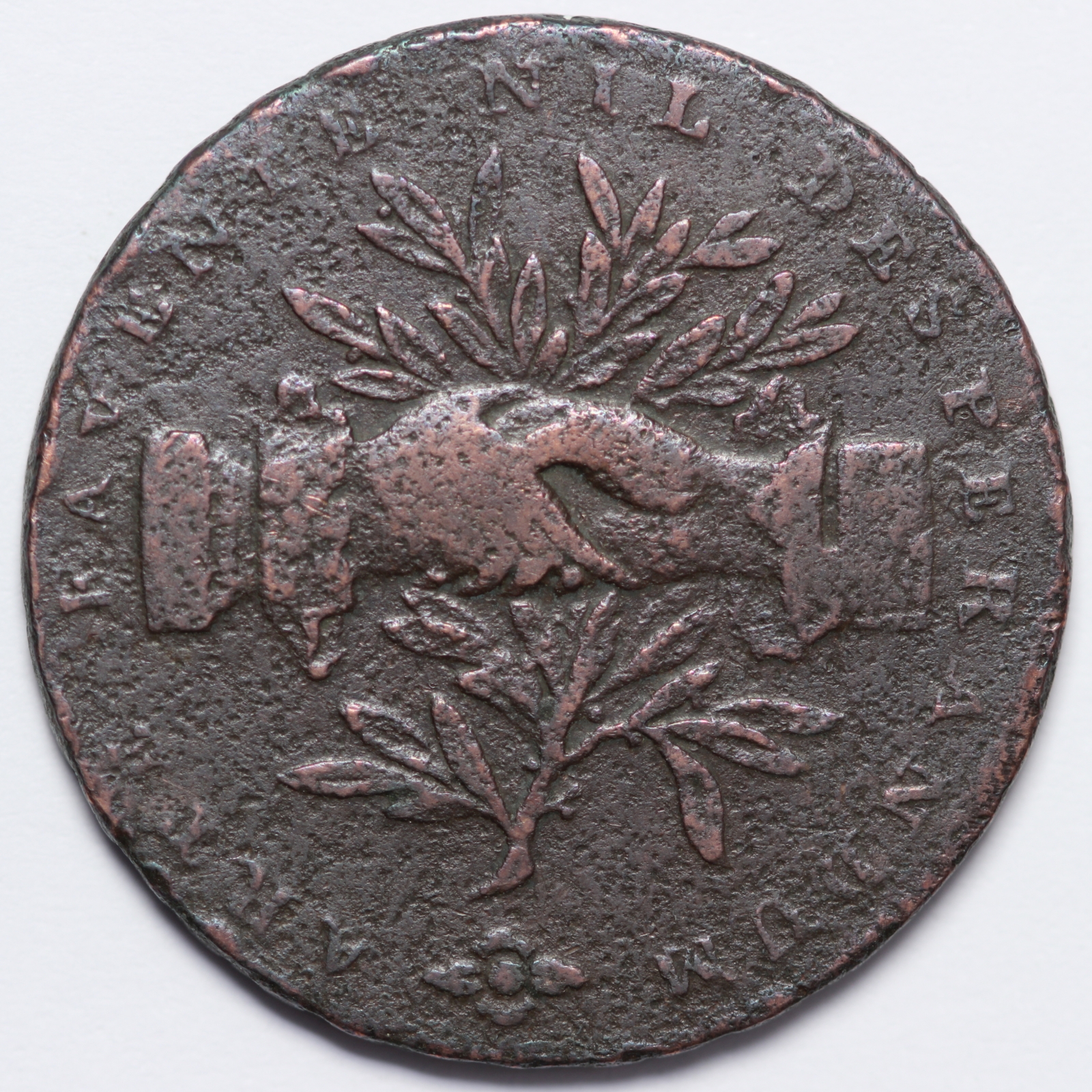 Great Britain 1793 Staffordshire Leek Commercial Halfpenny Copper Token ...