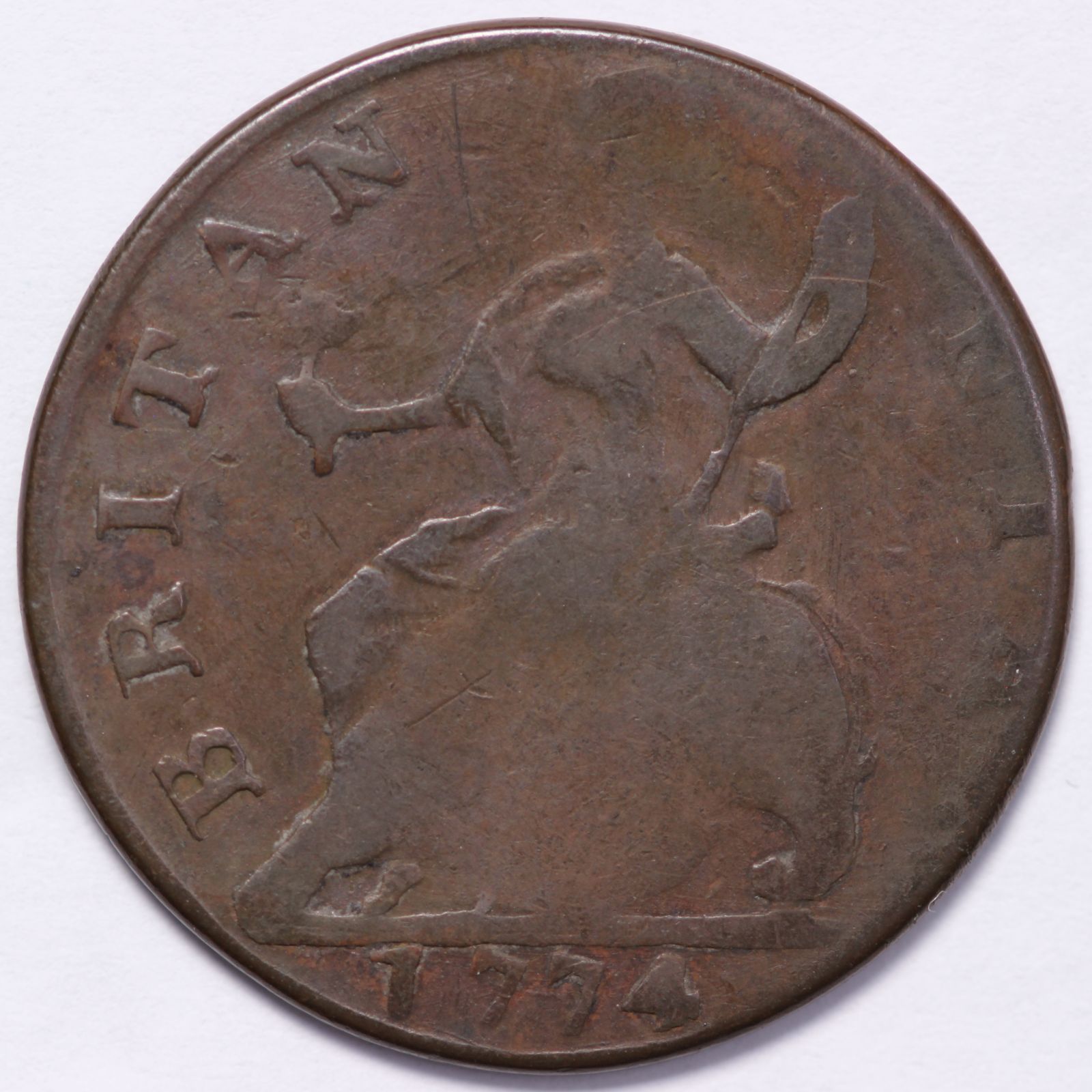 Great Britain 1774 Gulielmus Shakespear Non-Regal Evasion Halfpenny ...