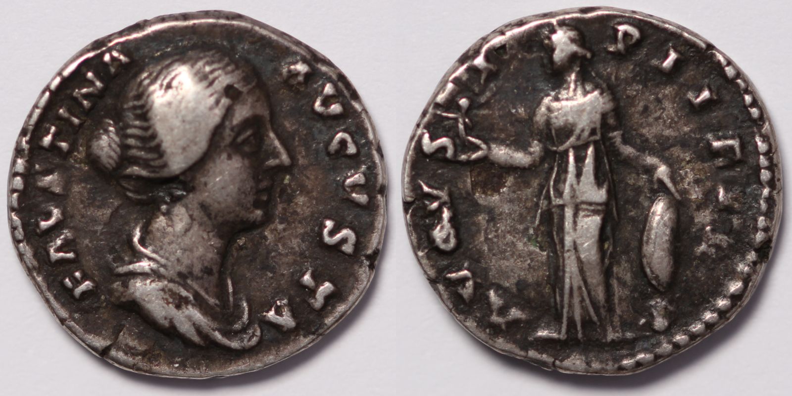 Ancient Roman Imperial Silver Coin Faustina II AD 145-161 Denarius ...