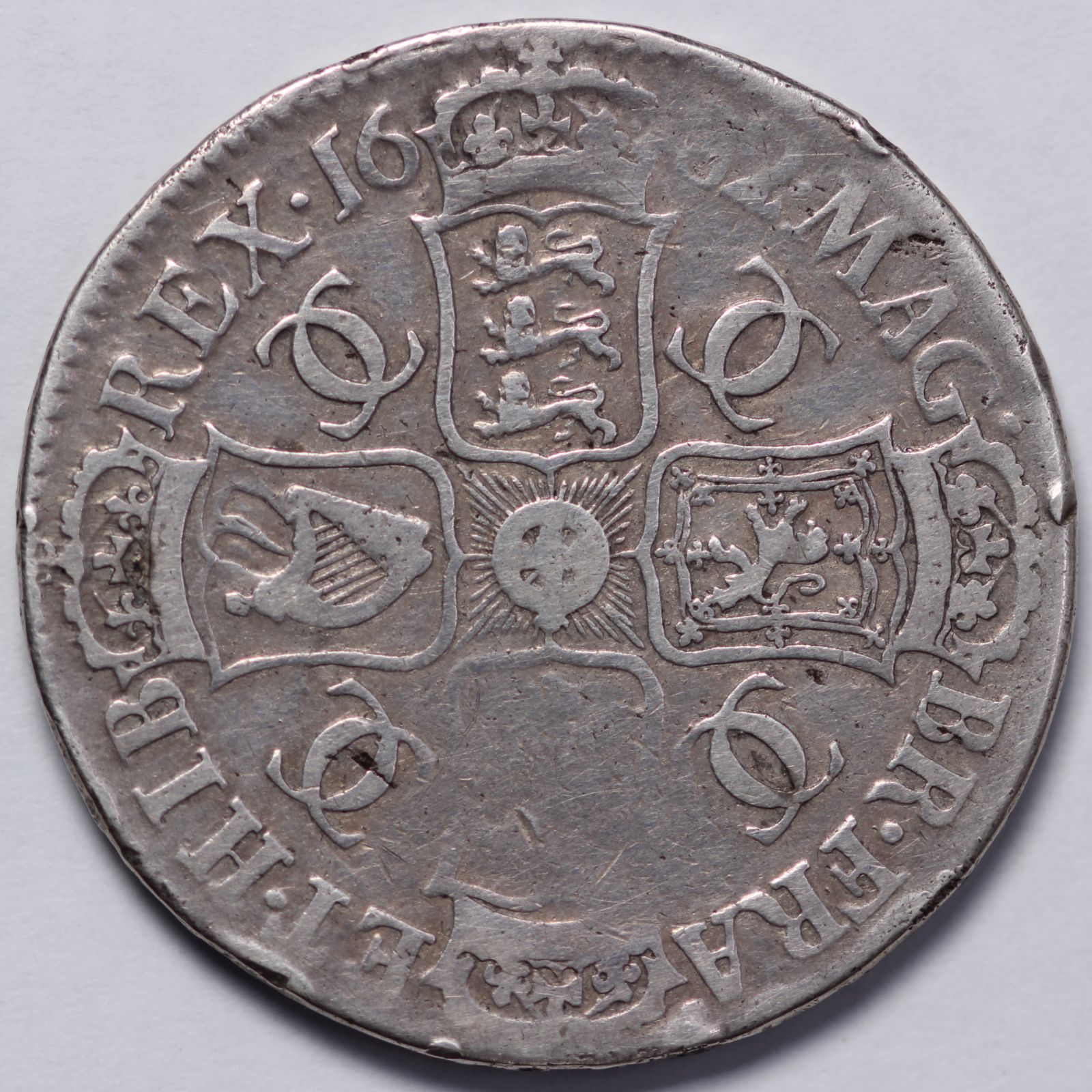 Great Britain 1682 TRICESIMO QVARTO Crown Charles II S-3359 World ...