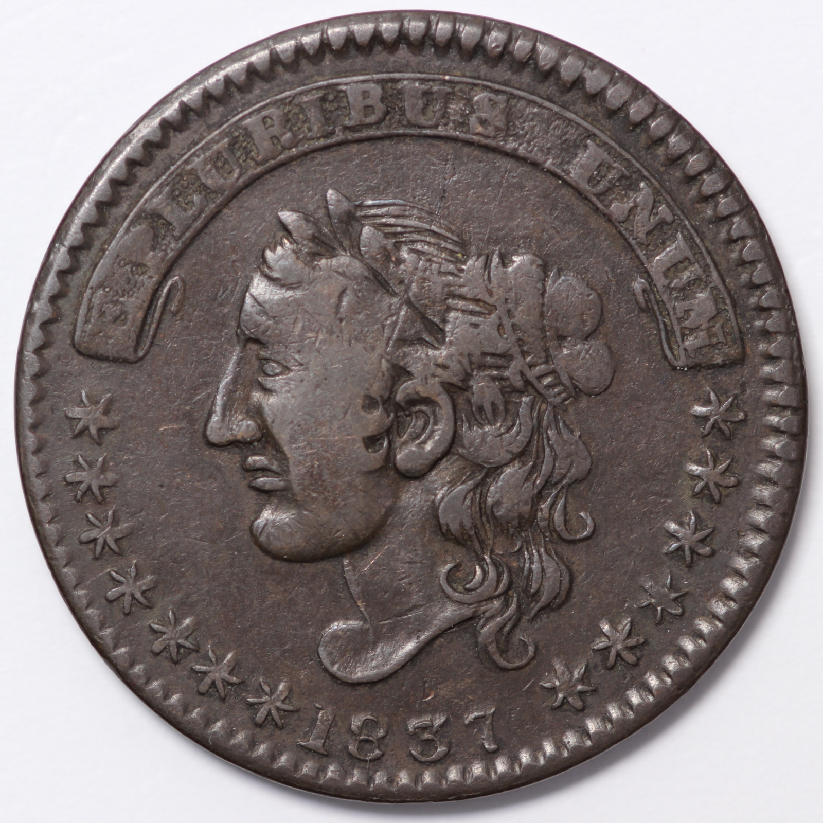 United States 1837 H. Crossman/Liberty Head HT-243 Copper Hard Times ...