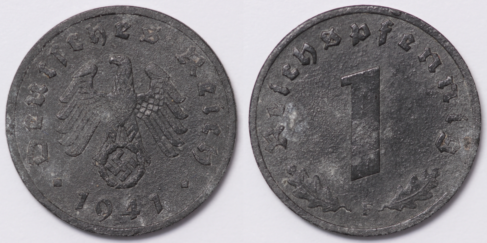Lot of 4 Coins Germany-Third Reich 1940 1941 1942 1943 F Reichspfennig ...