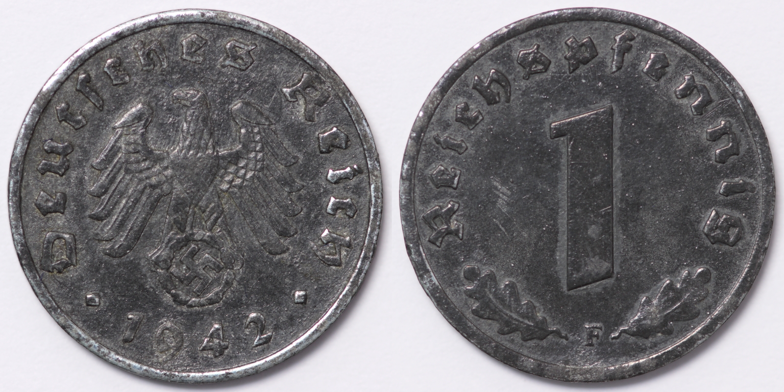 Lot of 4 Coins Germany-Third Reich 1940 1941 1942 1943 F Reichspfennig ...