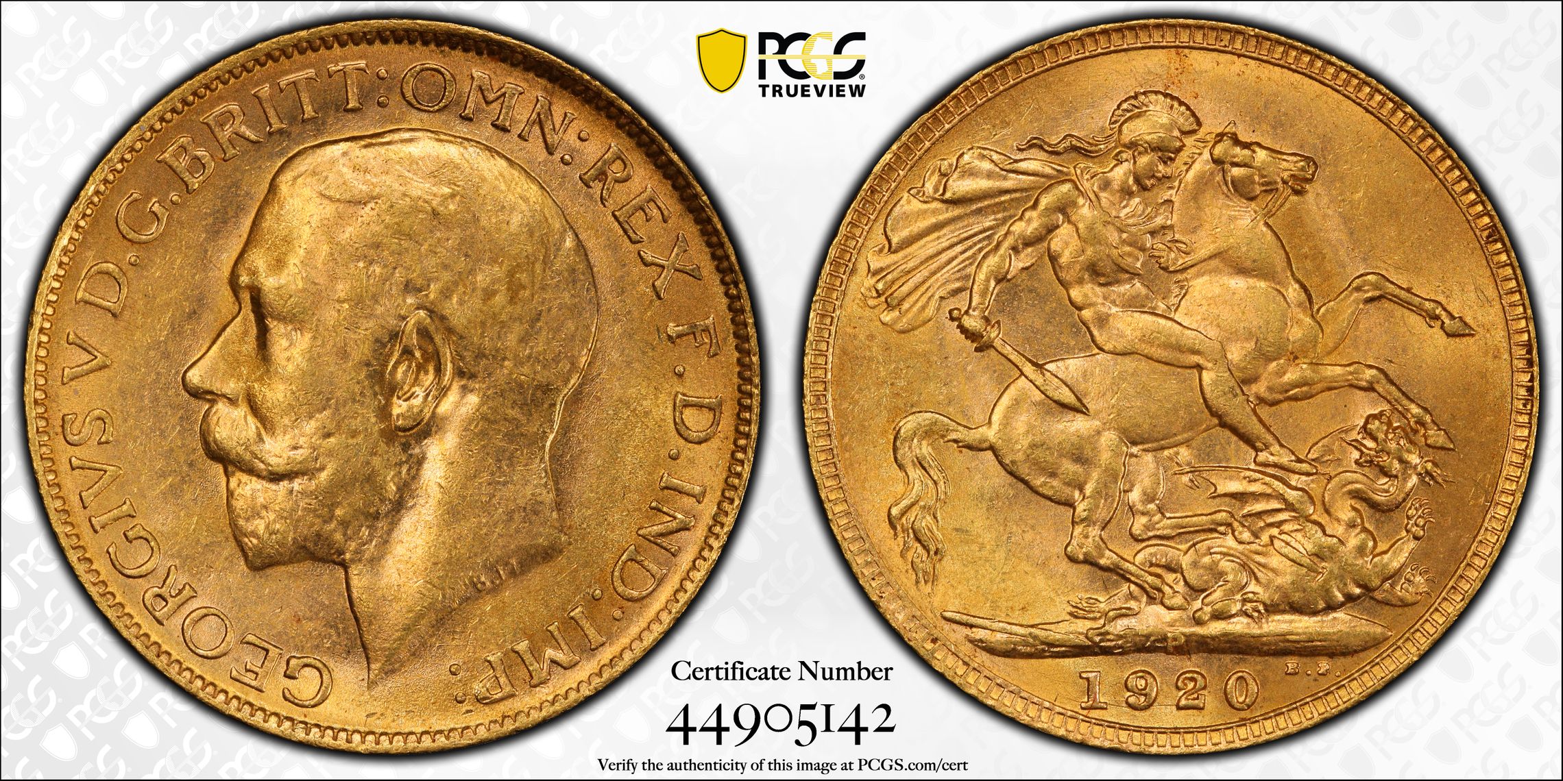 PCGS Graded MS63 Australia 1920-P Perth Full Sovereign Uncirculated Gold Coin - Imperial Numismatics