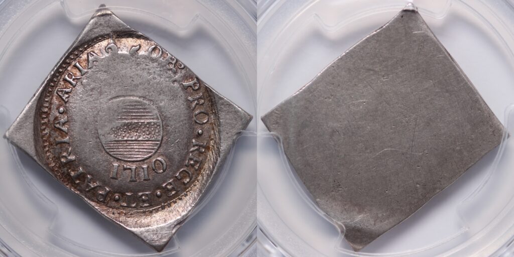 PCGS Graded AU53 French States Aire 1710 25 Sol Klippe Silver Siege ...
