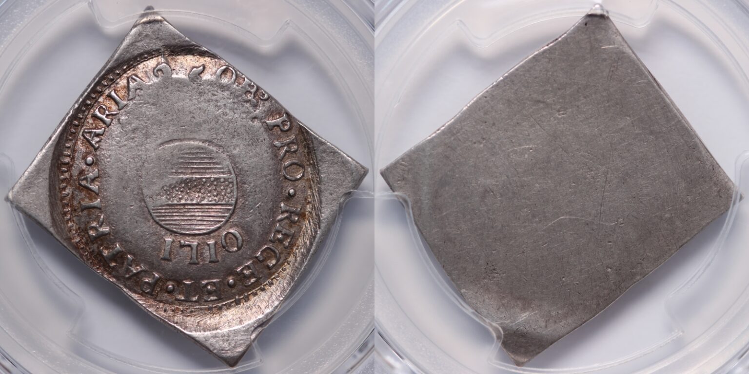 PCGS Graded AU53 French States Aire 1710 25 Sol Klippe Silver Siege ...