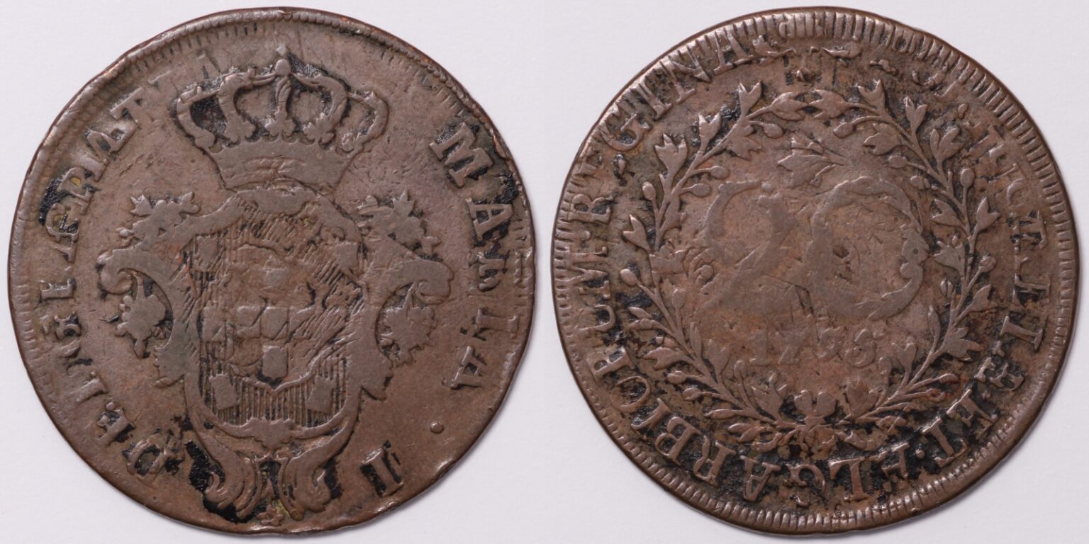 Azores (Portugal) 1795 20 Reis Mary I the Pious KM# 3 World Copper Coin ...