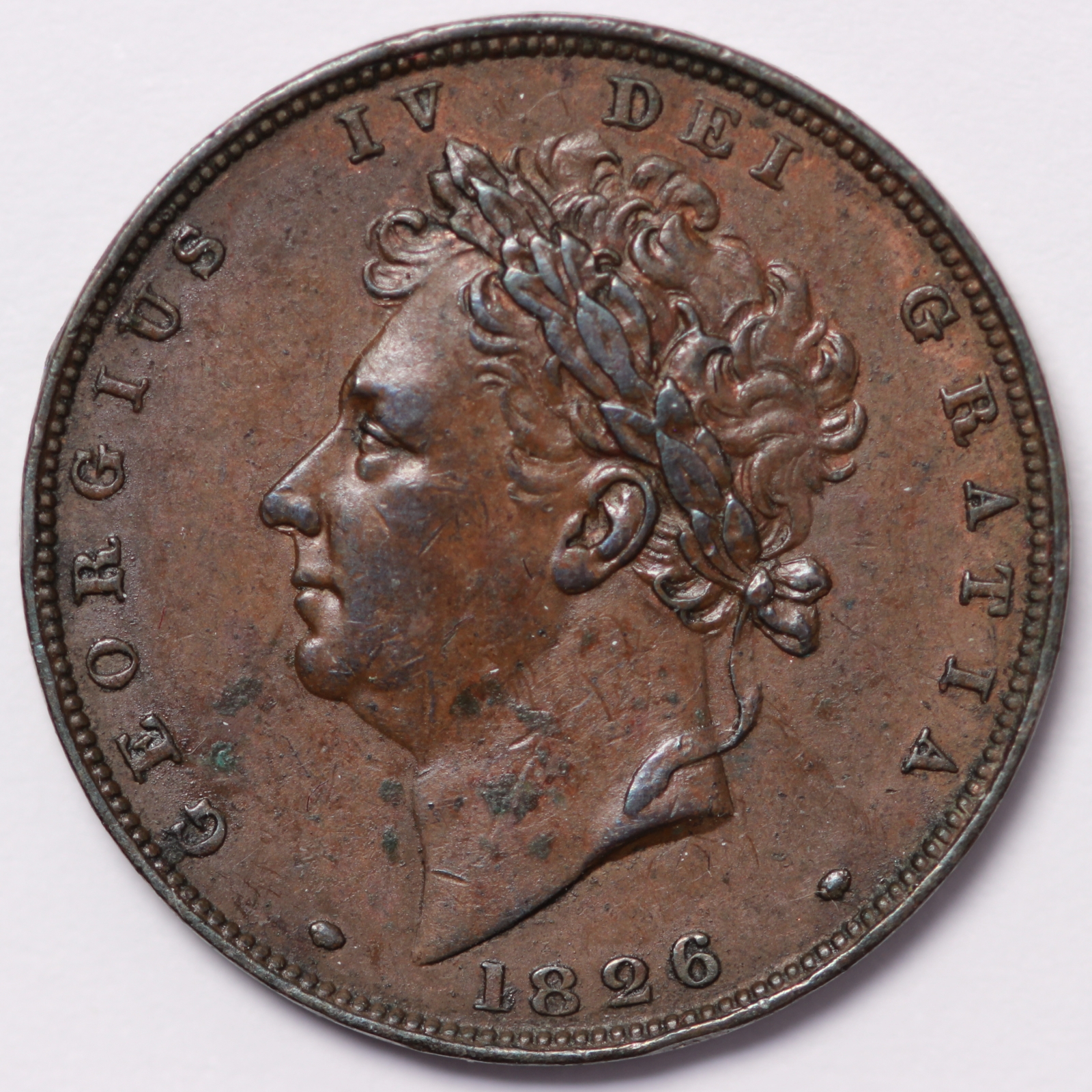 Great Britain 1826 Farthing George IV Small Head S-3825 World Copper ...