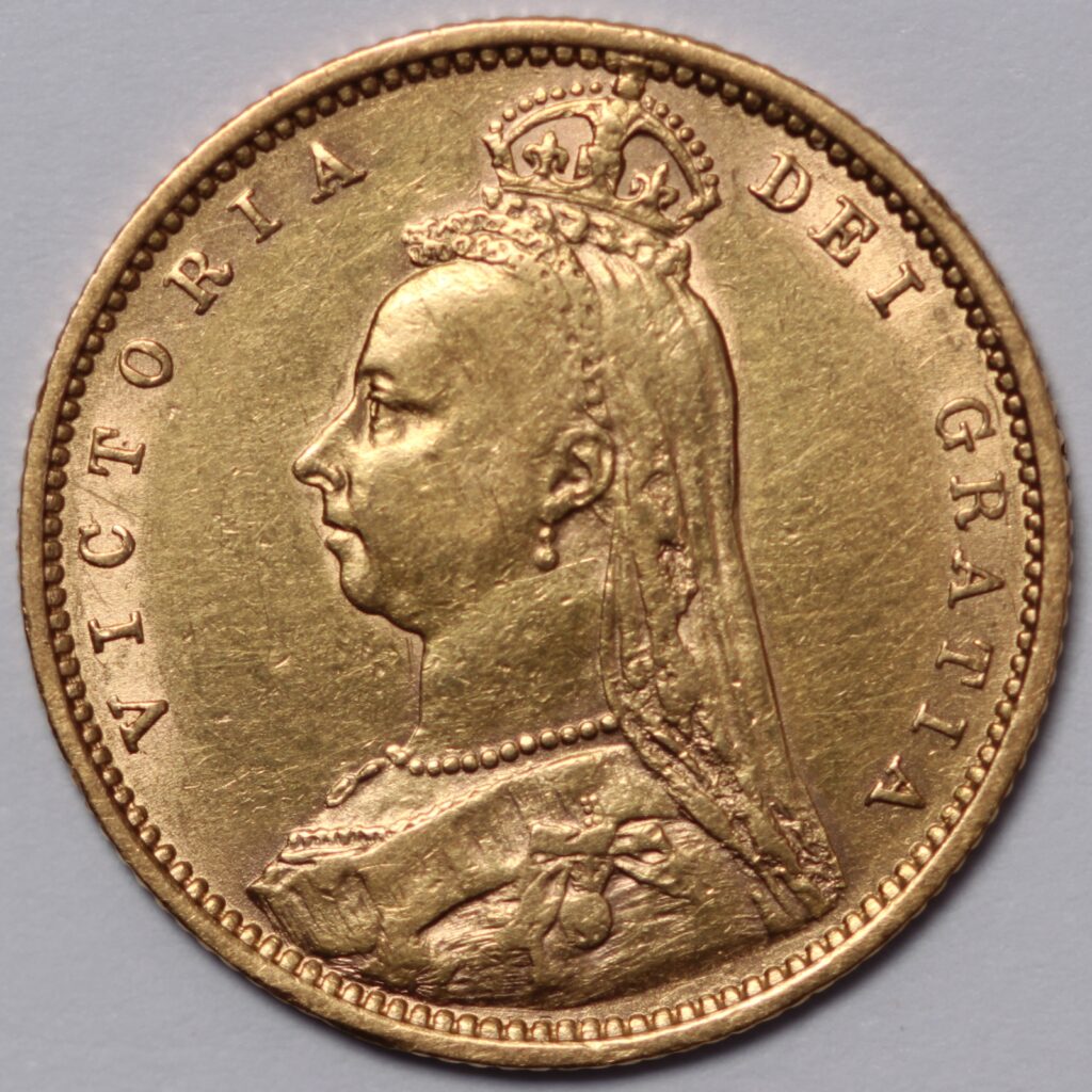 Great Britain 1892 Victoria Jubilee Head Shield Reverse Half Sovereign ...