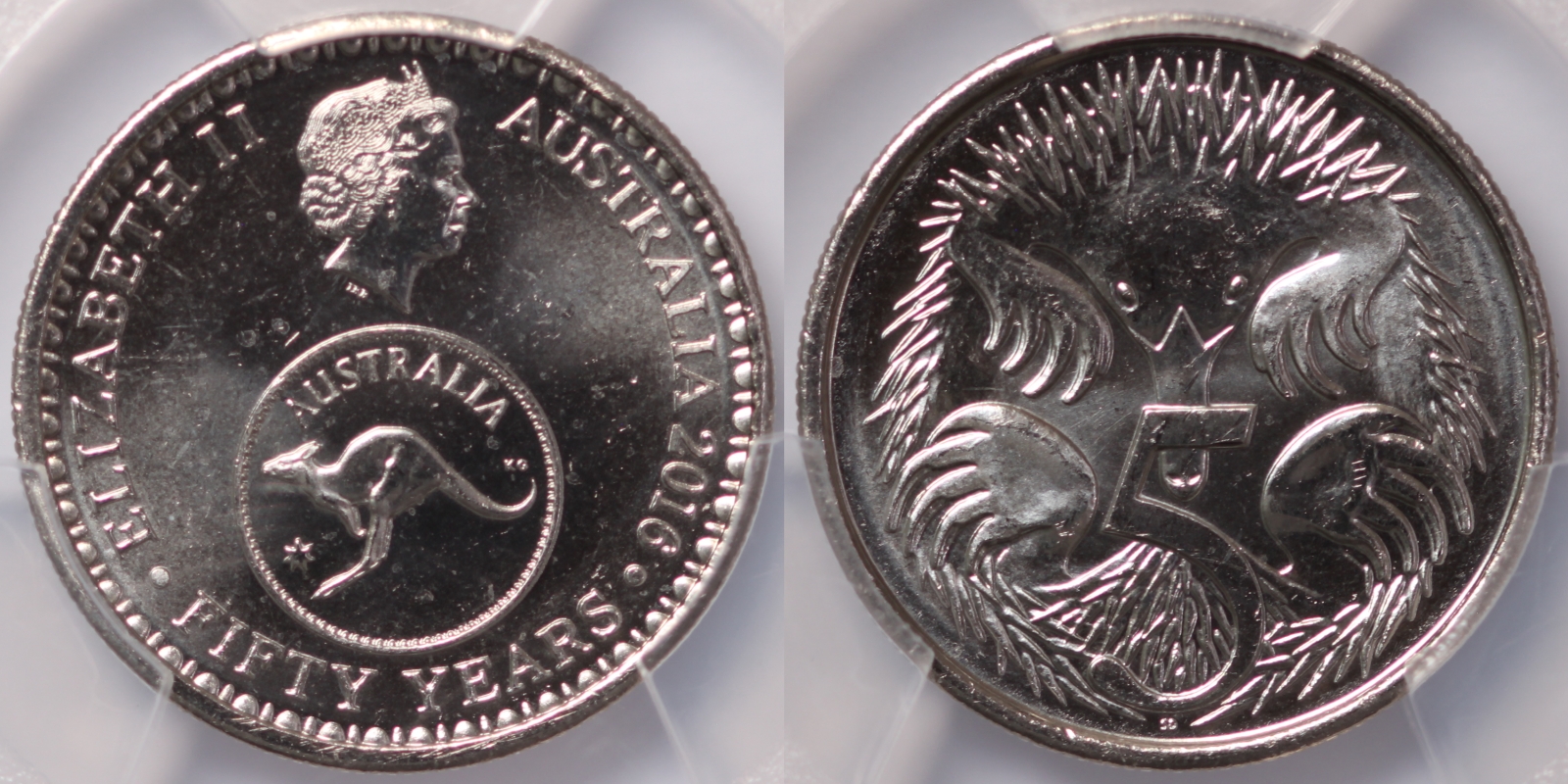 PCGS Graded MS66 Australia 2016 5C Changeover 50 Years Decimal Currency ...