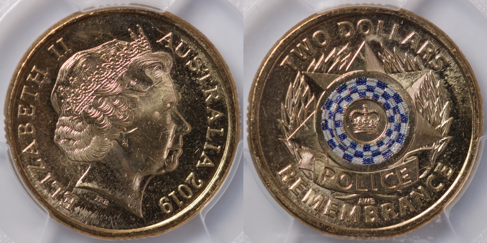 PCGS Graded MS66 - Australia 2019 Police Remembrance Coloured $2 Gem ...