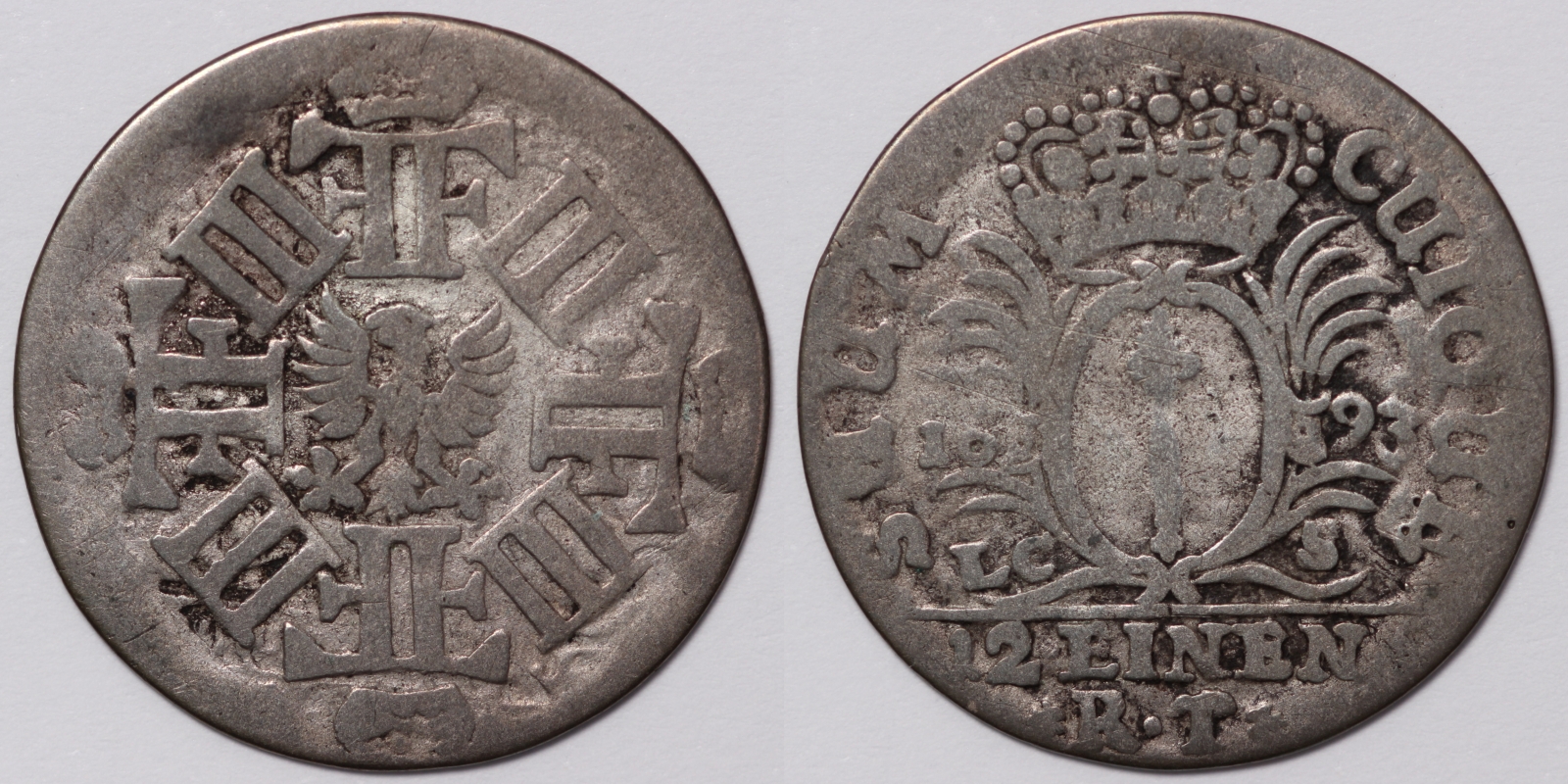 German States Brandenburg 1693-LCS 1/12 Thaler KM#580 Friedrich III ...