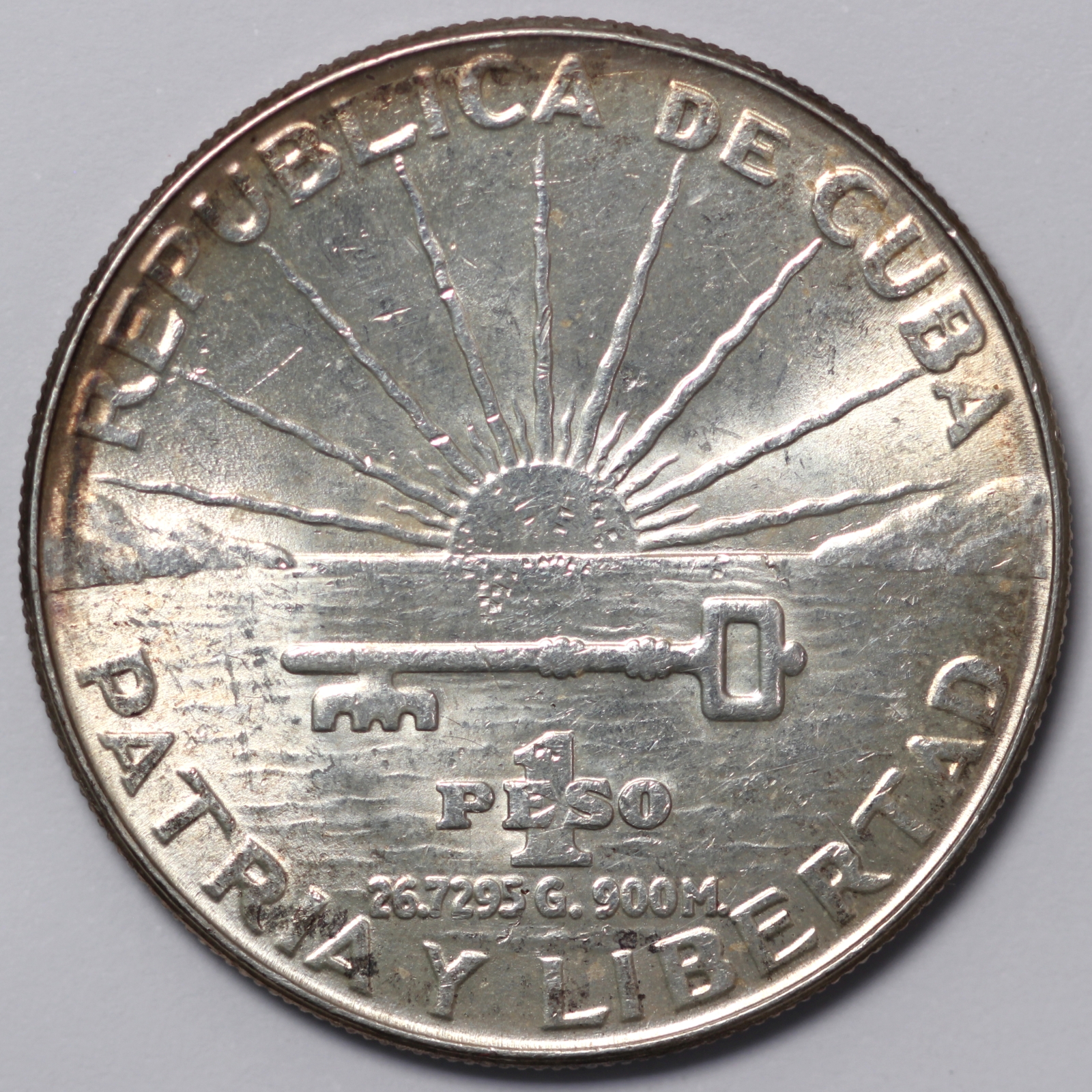 Cuba Republic 1953 1 Peso Centennial of Jose Marti KM-29 World Silver ...