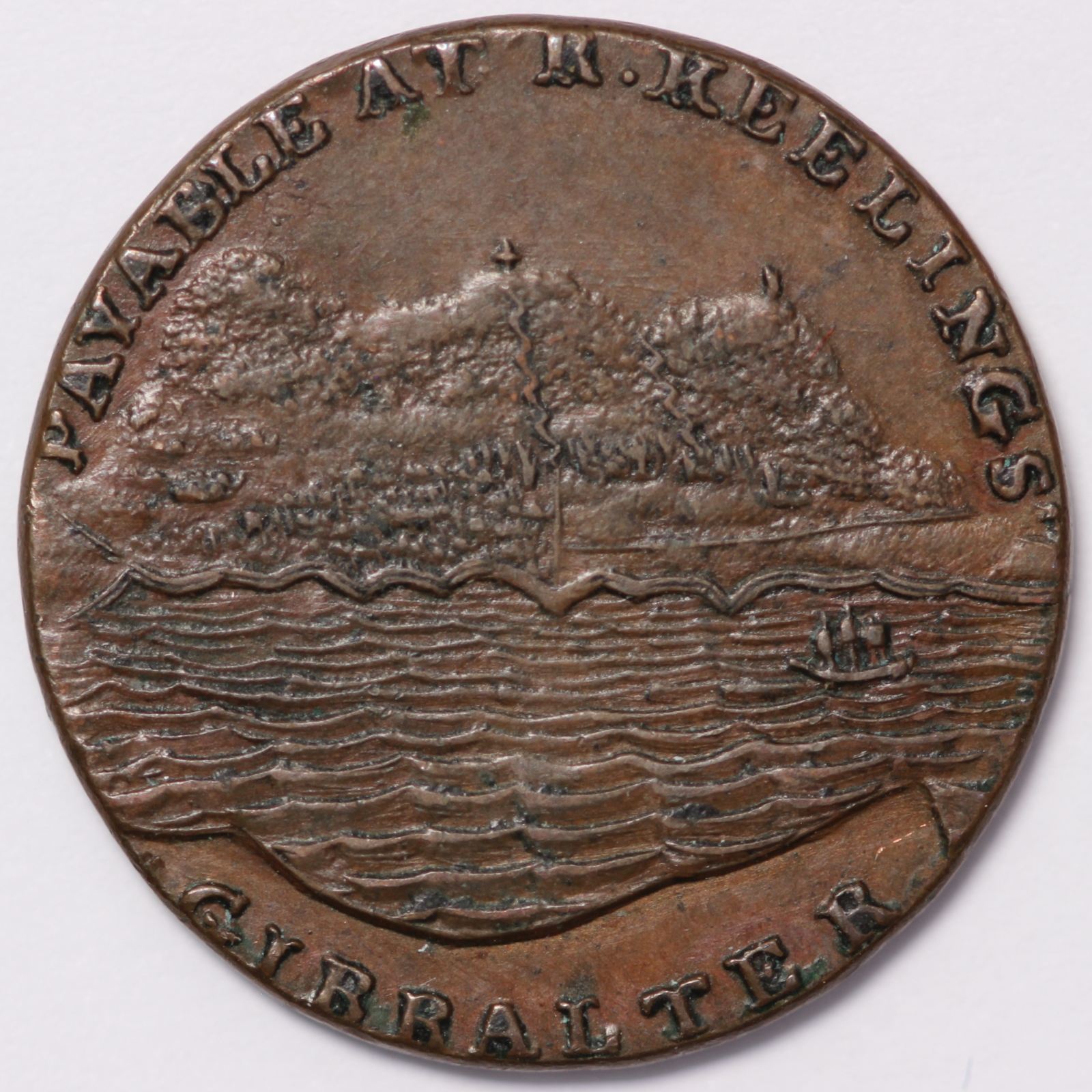 Gibraltar 1802 Quart KM#Tn1 Robert Keeling Copper Token - Rare ...