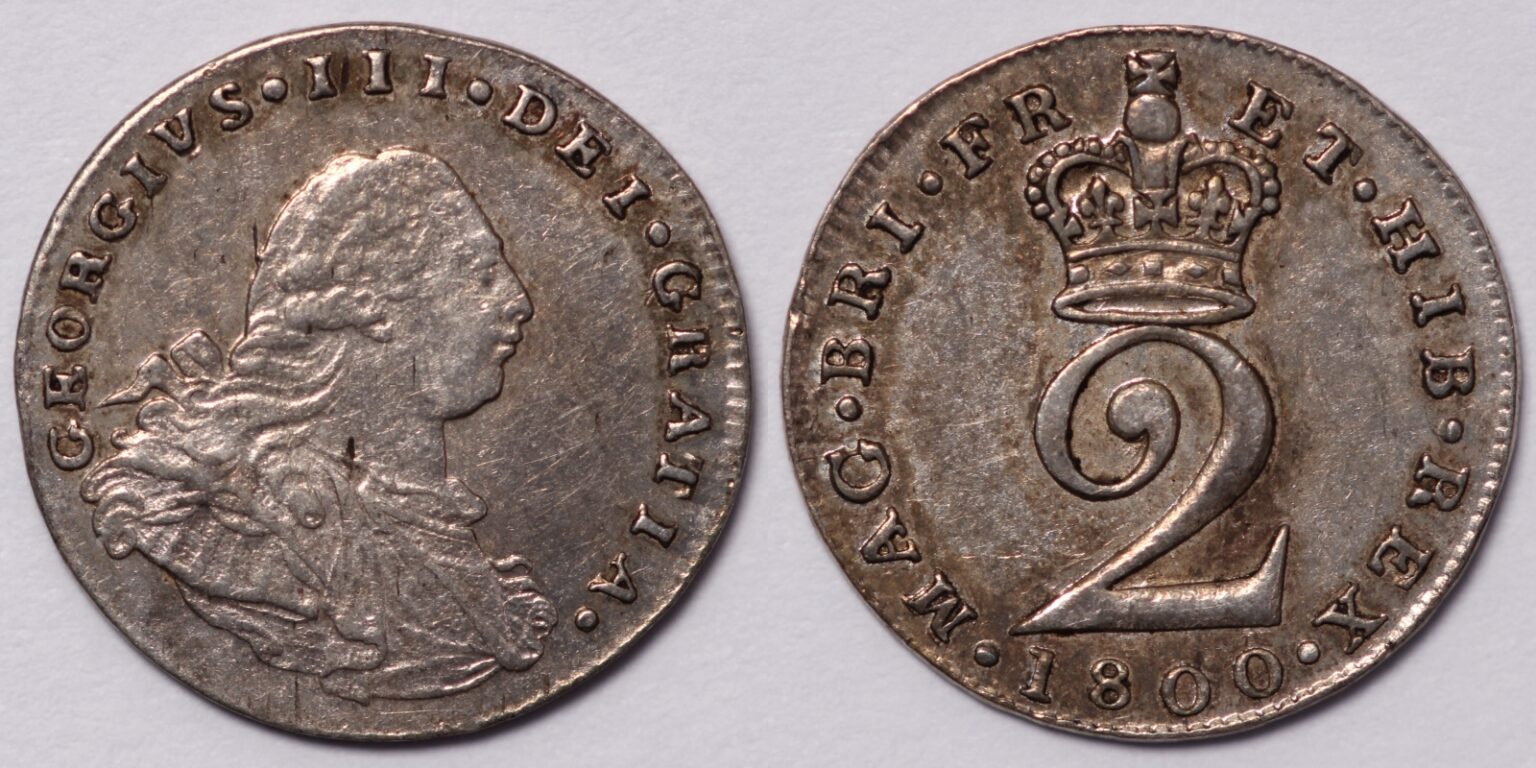 Great Britain 1800 Twopence George III Older Bust S-3758 Silver Coin ...
