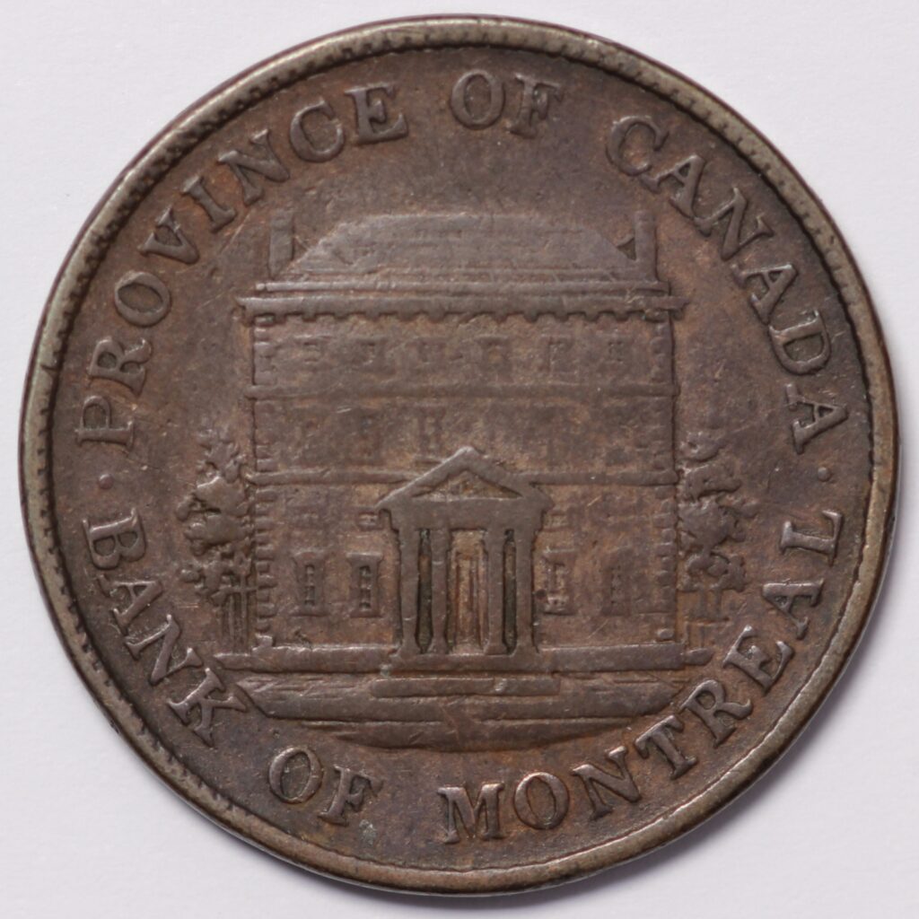 Canadian Provinces Bank of Montreal 1844 Half Penny Copper Bank Token ...