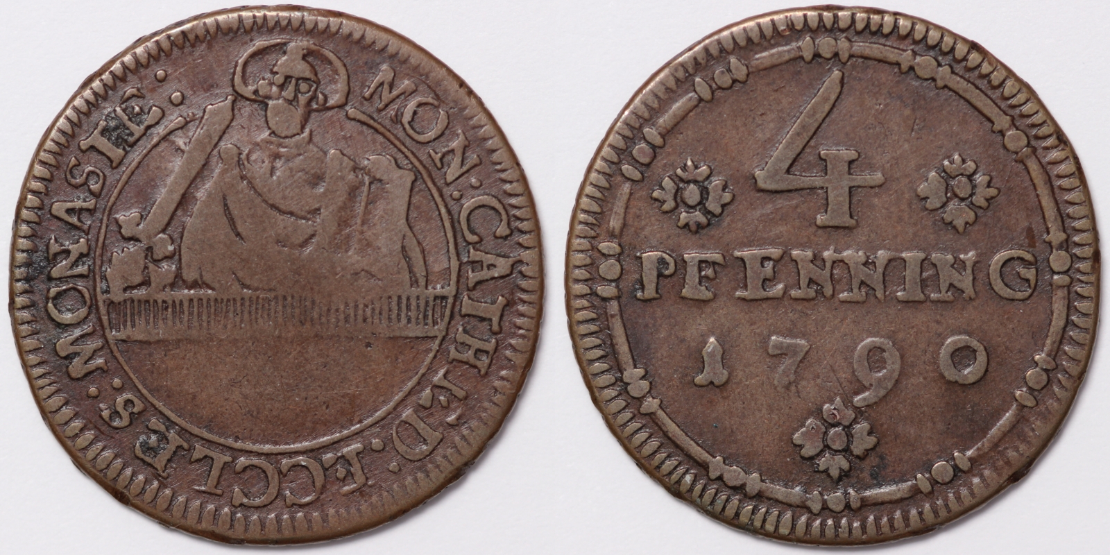 German States Munster 1790 4 Pfennig KM# 446 World Copper Coin ...