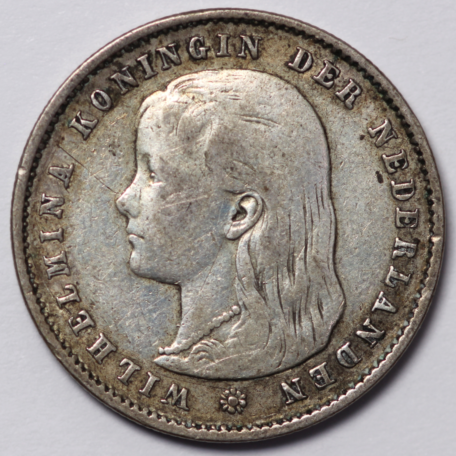 Netherlands 1894 25 Cents KM# 115 Wilhelmina I World Silver Coin ...