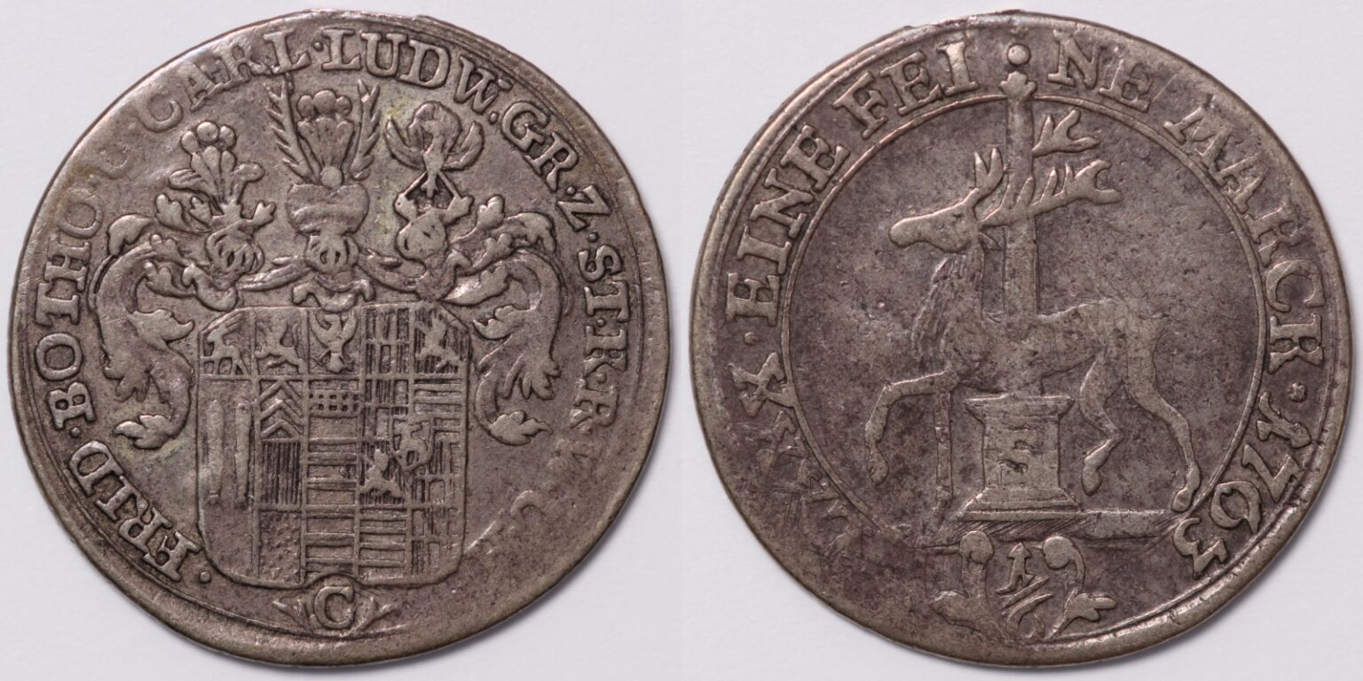 German States County of Stolberg-Stolberg 1763-C 1/6 Thaler KM#263 ...