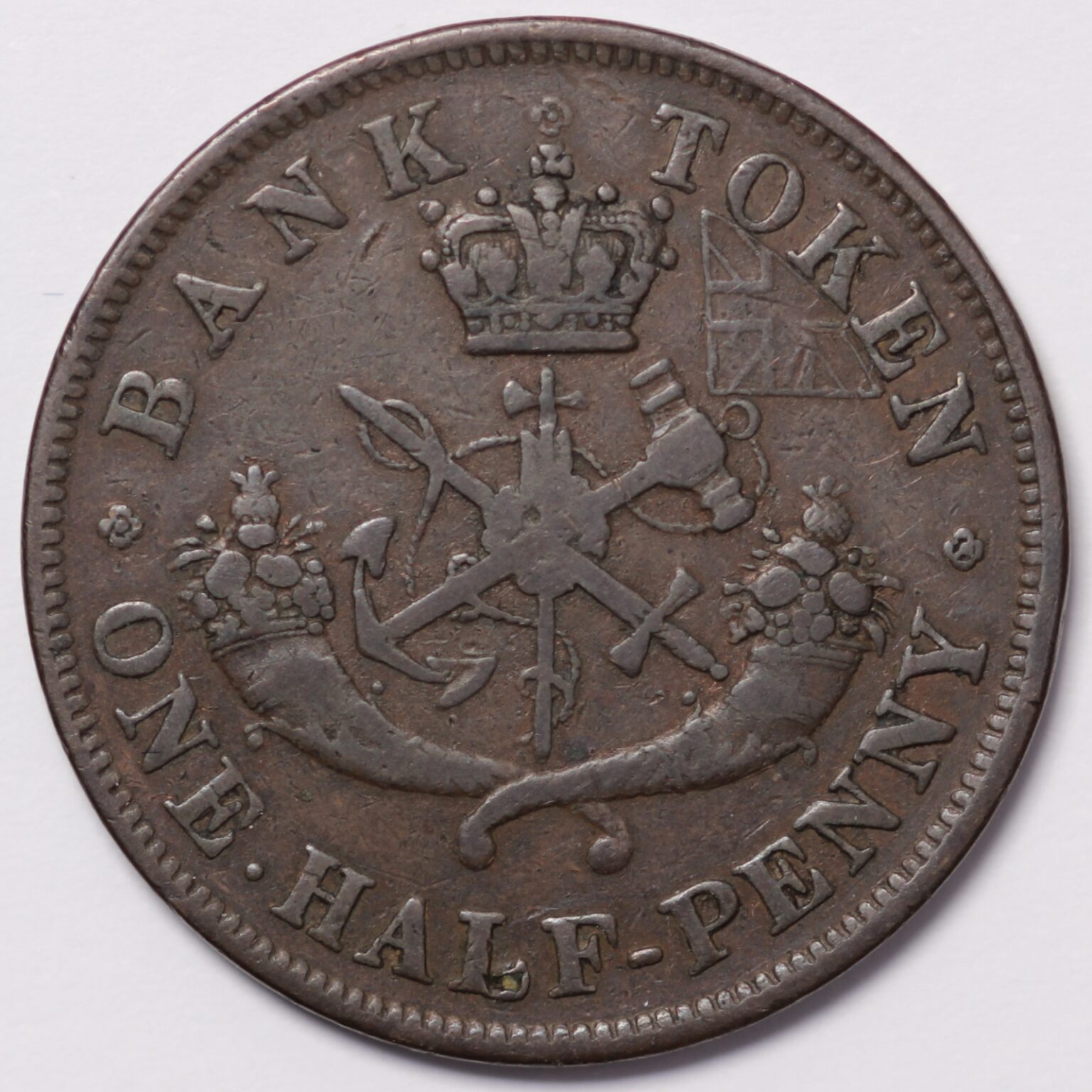 Canadian Provinces Bank of Upper Canada 1854 Half Penny Copper Bank ...