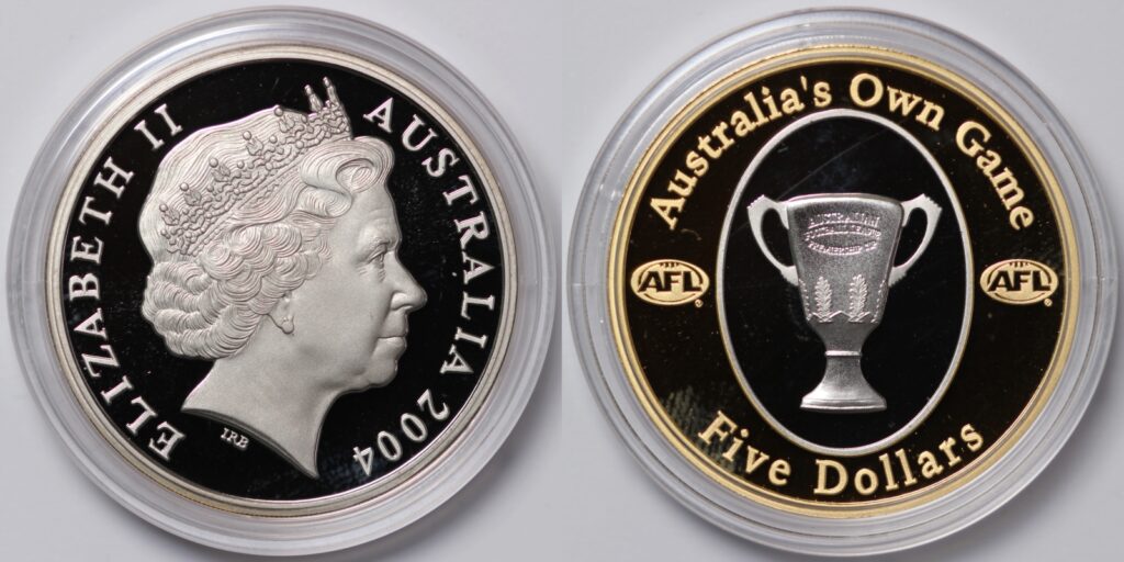 Australia 2004 Selectively Gold Plated $5 Proof Coin - AFL Australia's ...