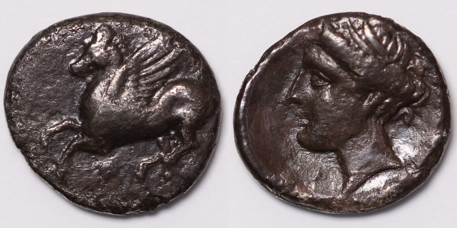 Ancient Greek Silver Coin Corinth AR Drachm Circa 345-307 BC Aphrodite ...