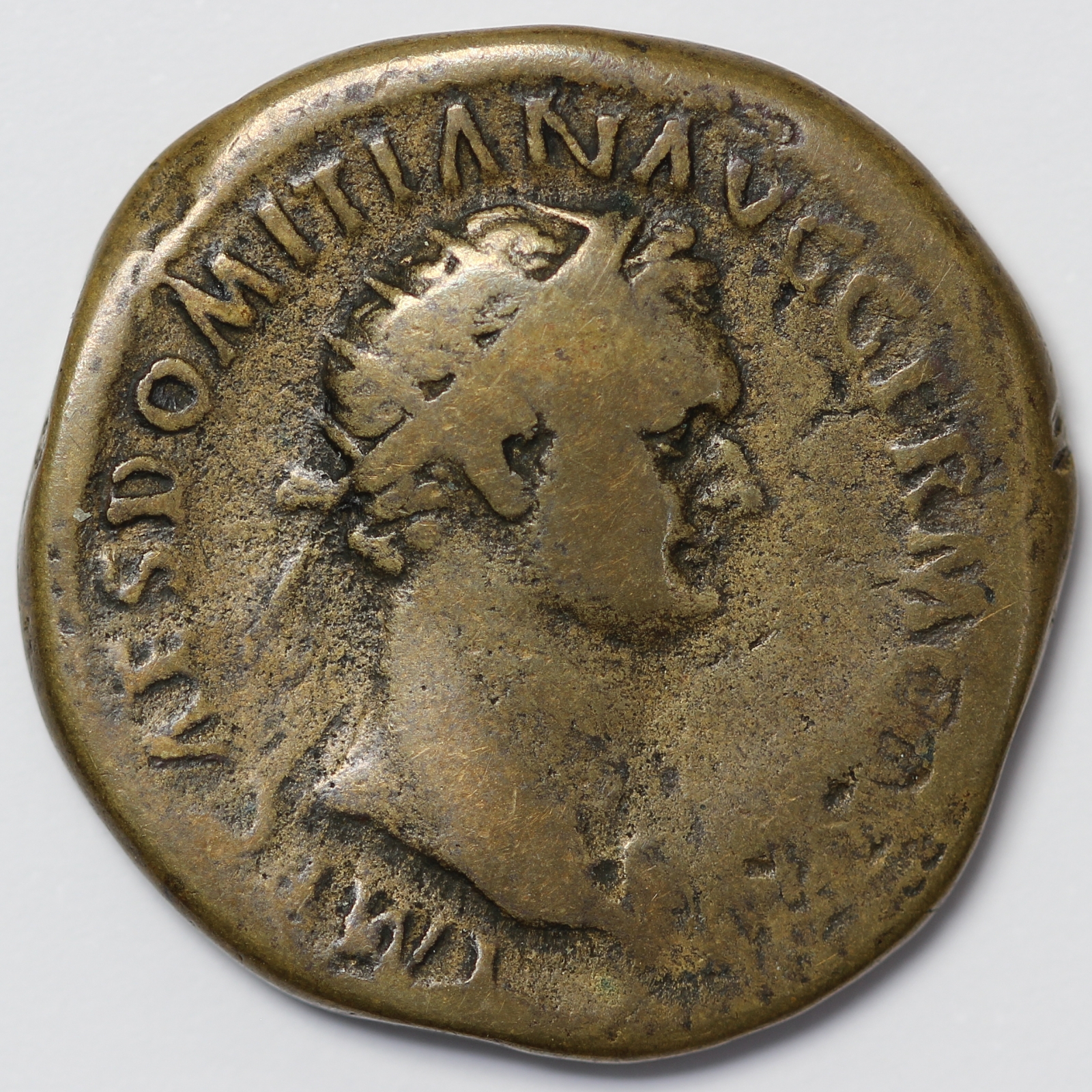 Ancient Roman Imperial Coin Domitian Æ Dupondius AD 85 Rome Mint Virtus ...