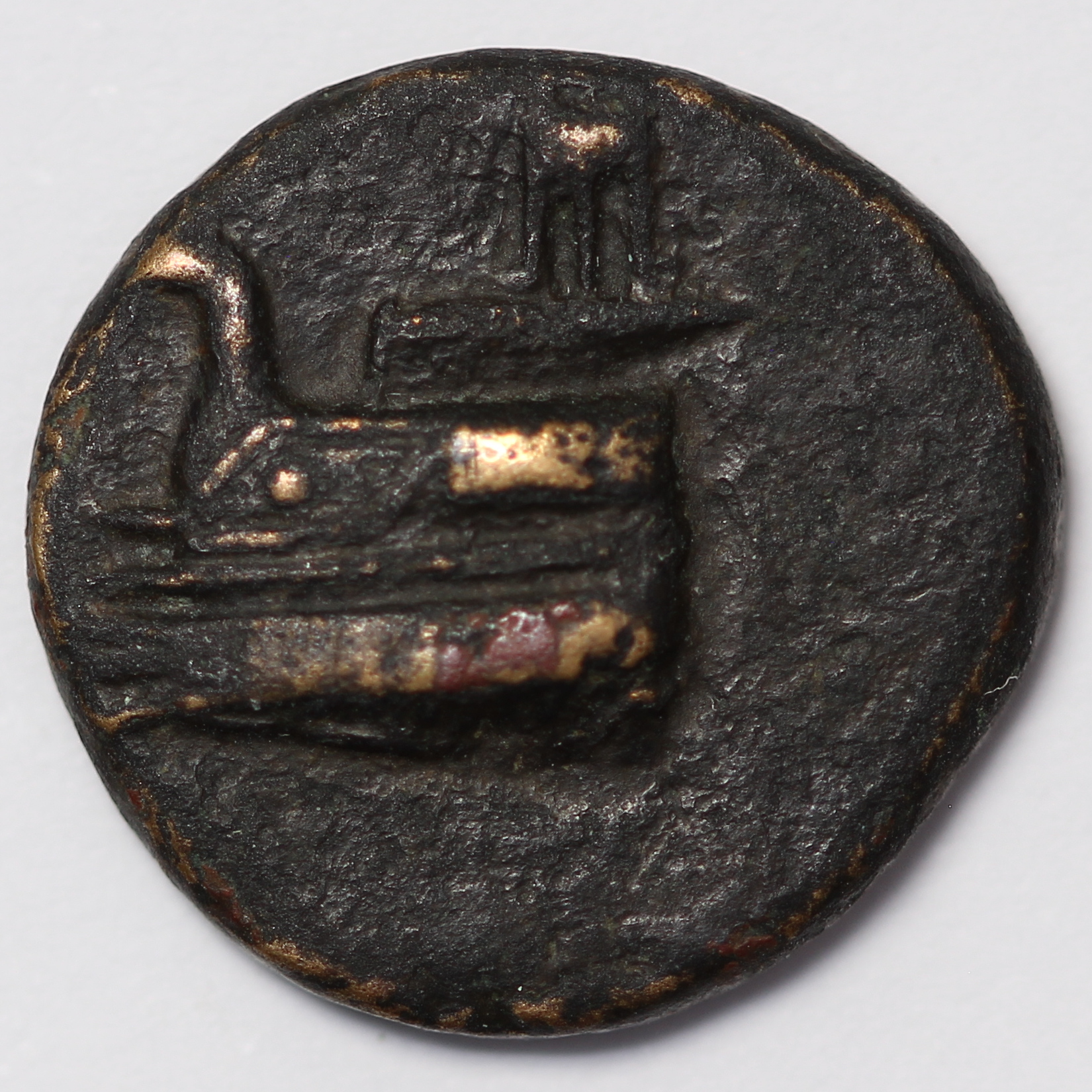 Ancient Greek Coin Megaris Megara 350-275 BC Æ Prow & Tripod / Dolphins ...