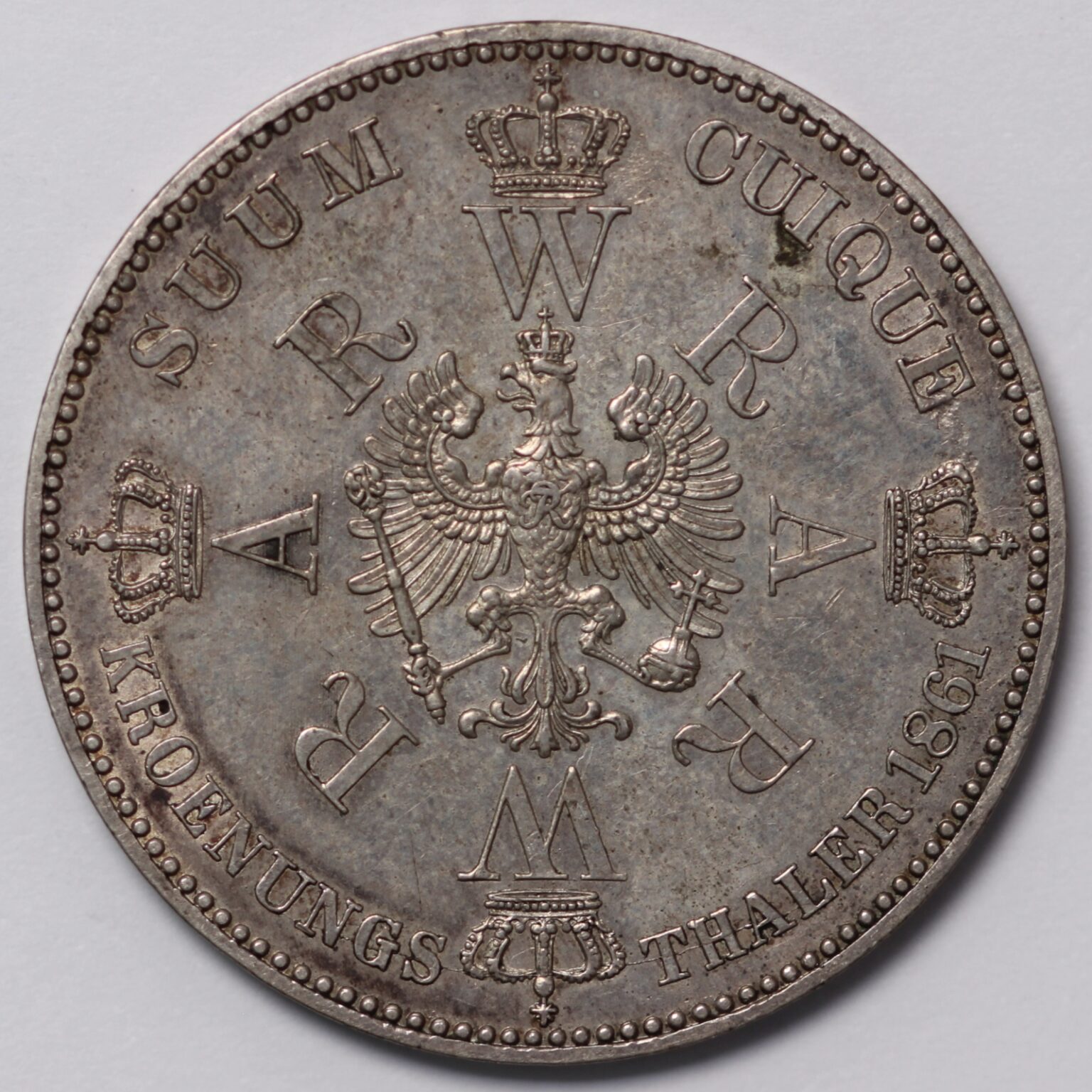 German States Prussia 1861-A Thaler Coronation of Wilhelm & Augusta ...