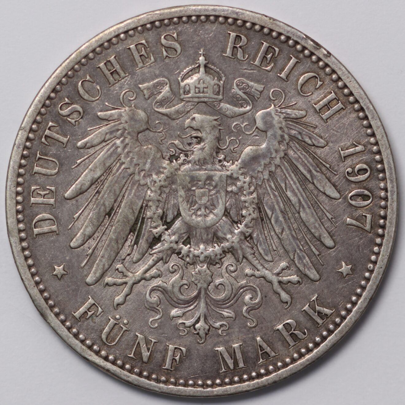 German States Prussia 1907-A 5 Mark Wilhelm II Berlin Mint KM#523 ...